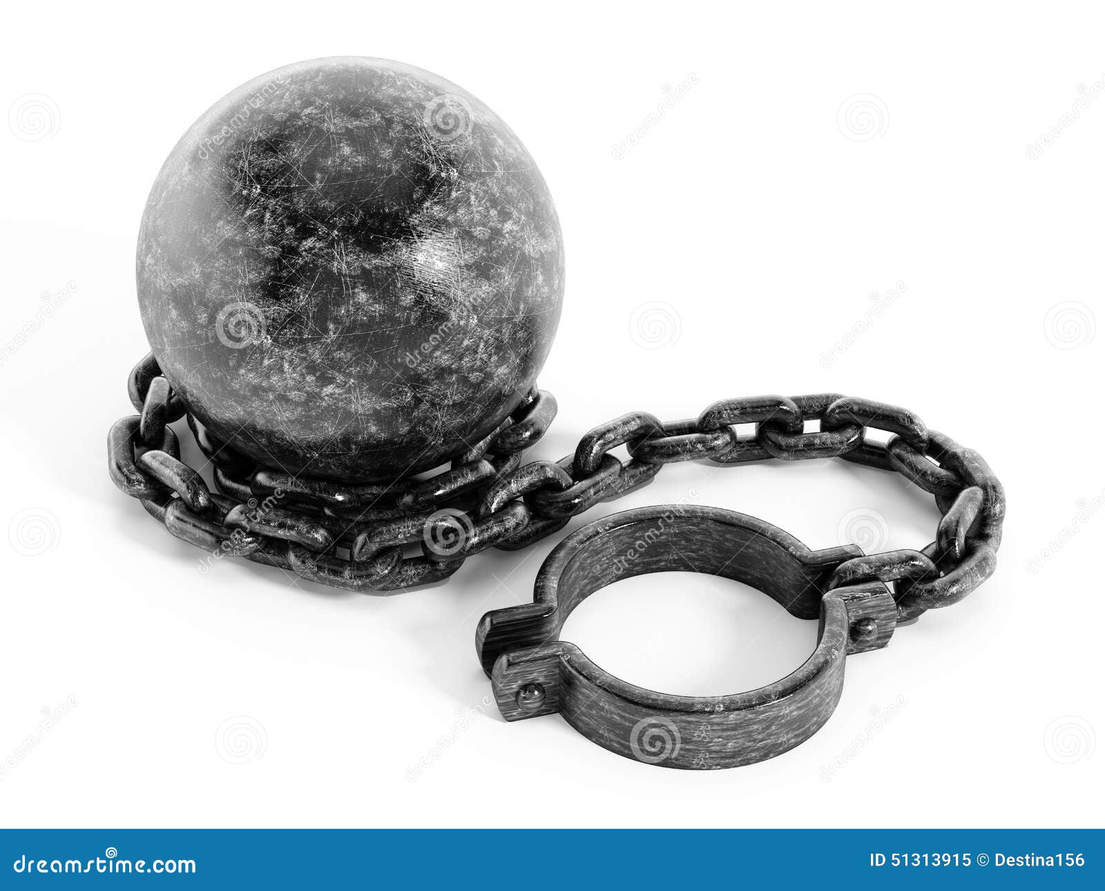 Ball and chain stock image. Image of iron, sphere, metal - 51313915