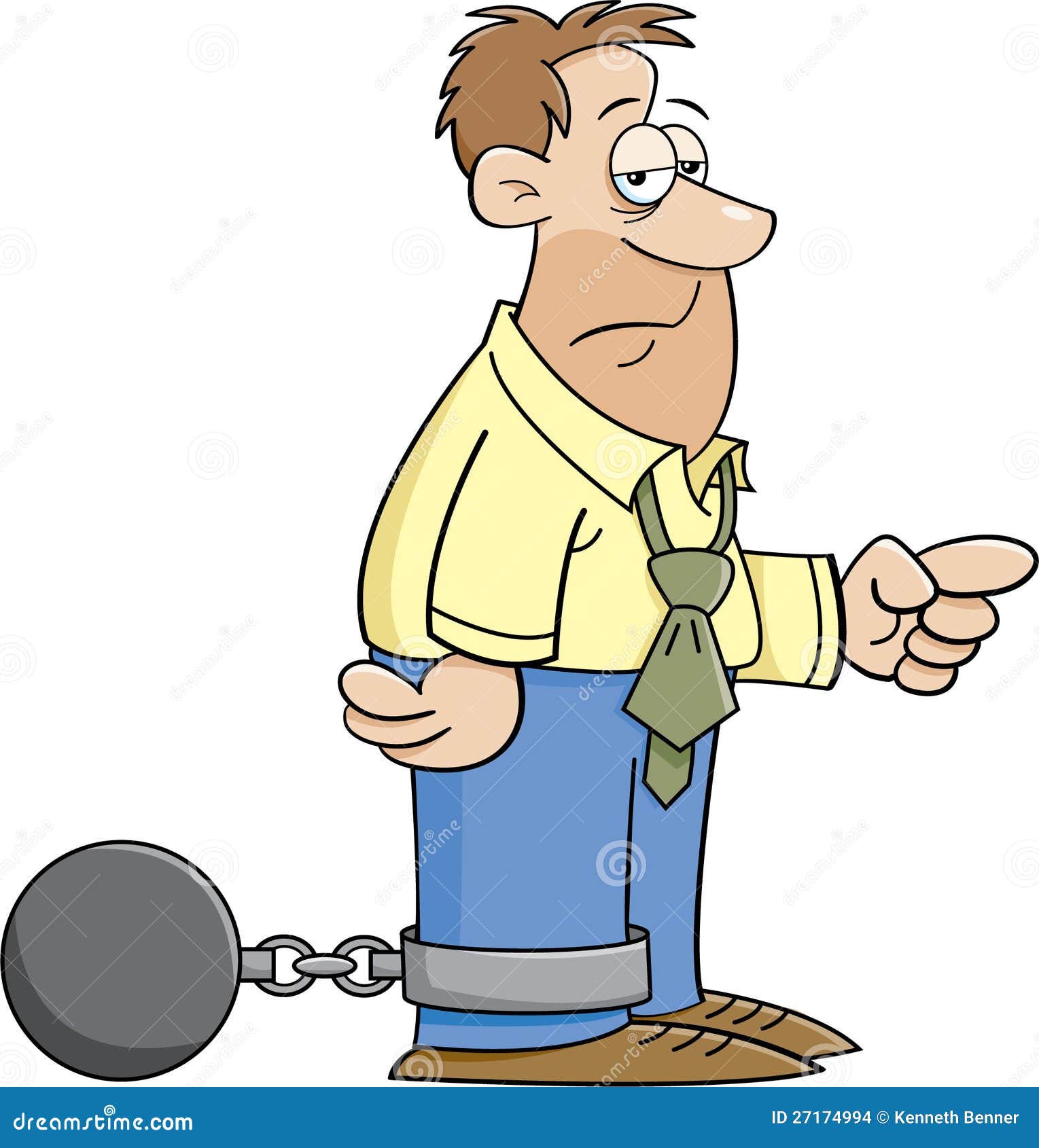 Ball and chain man stock vector. Illustration of office - 27174994