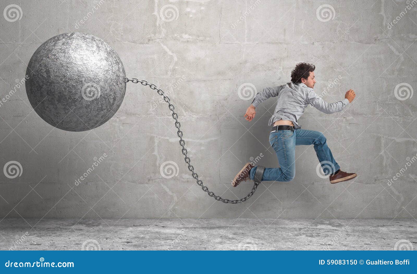 Ball and chain stock photo. Image of grunge, ball, wall - 59083150