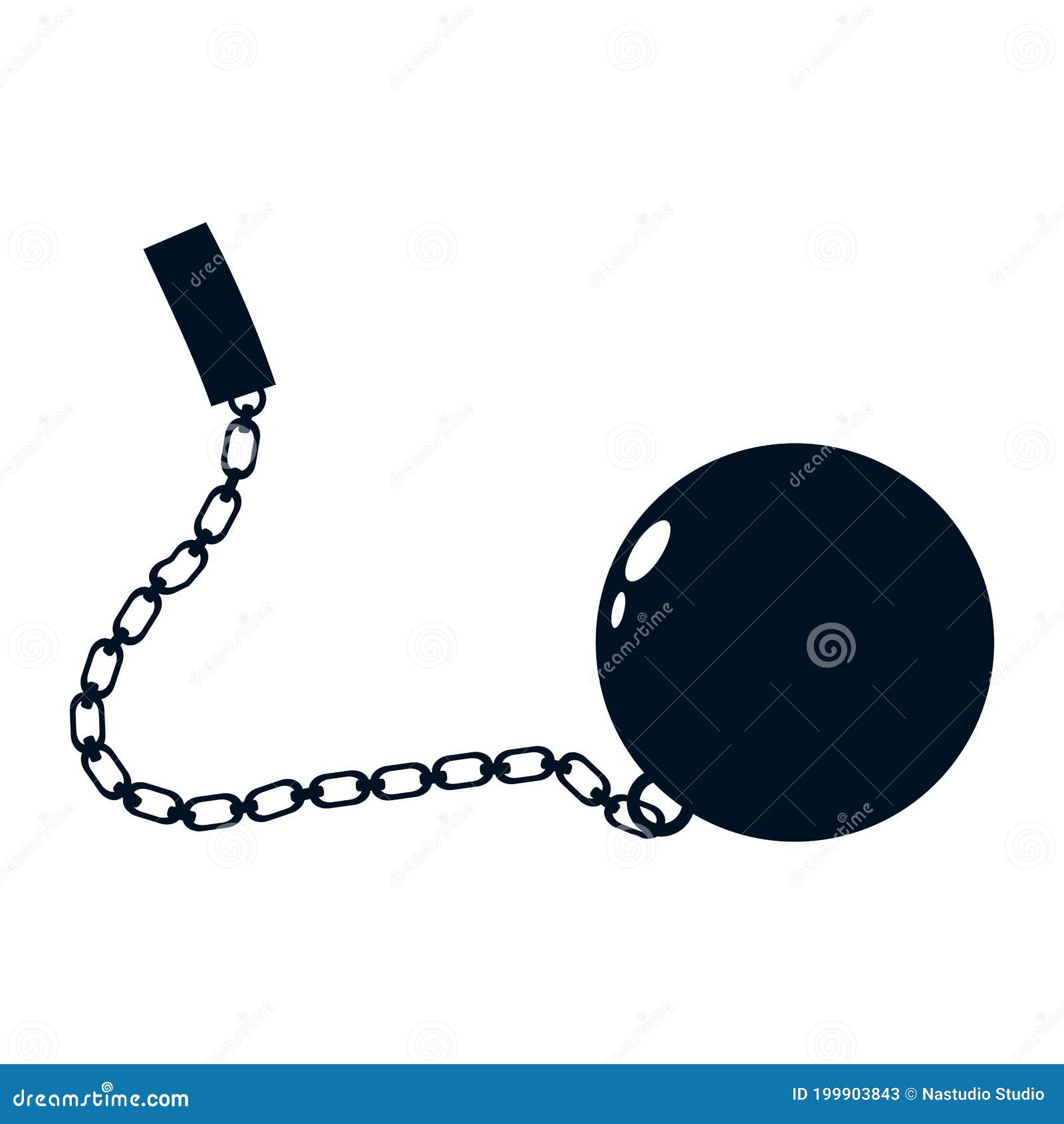 Ball on Chain. Shackle Icon. Jail Chain with Heavy Shackle Stock Vector ...