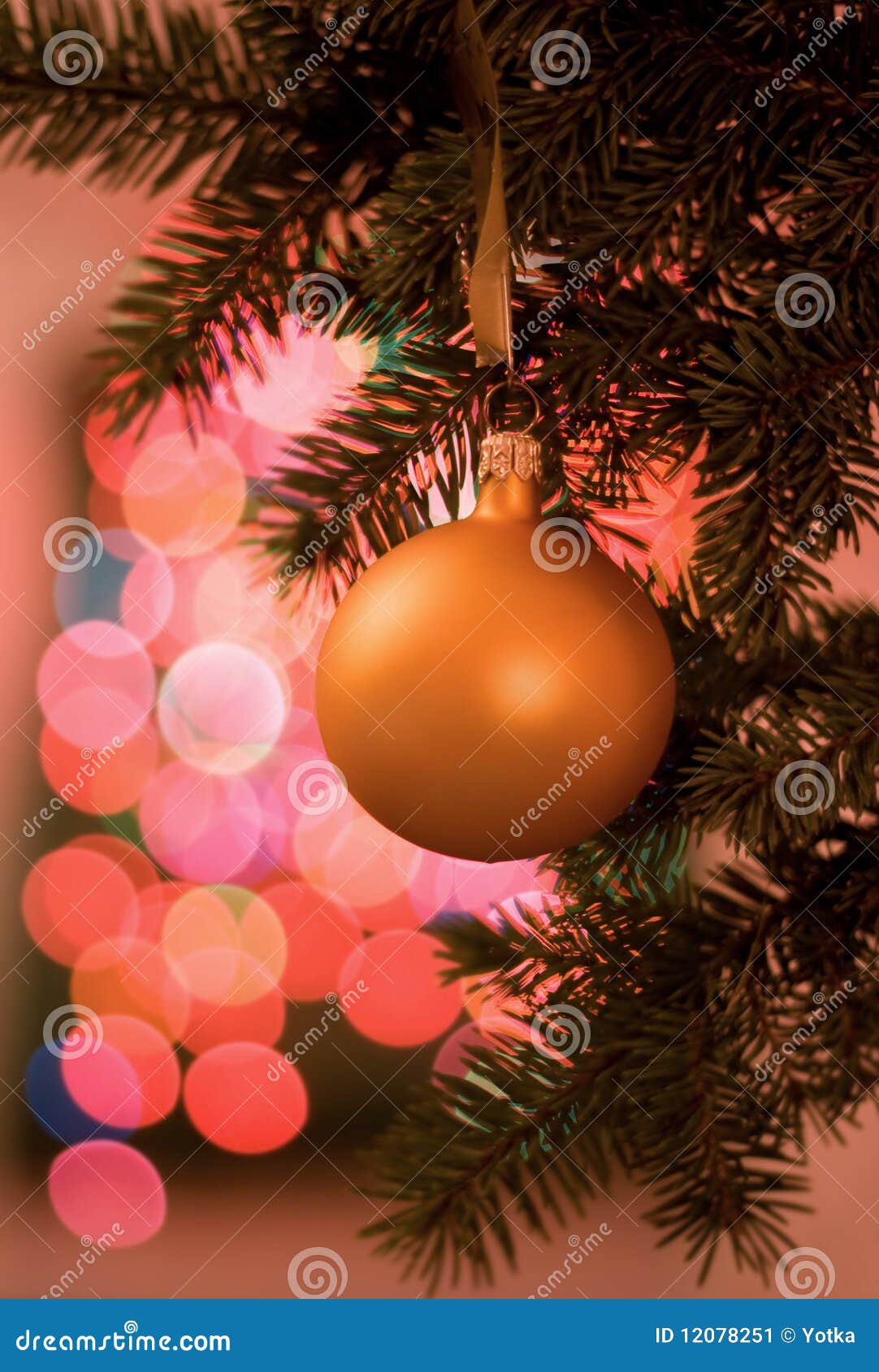 Ball on christmas tree stock image. Image of decoration - 12078251