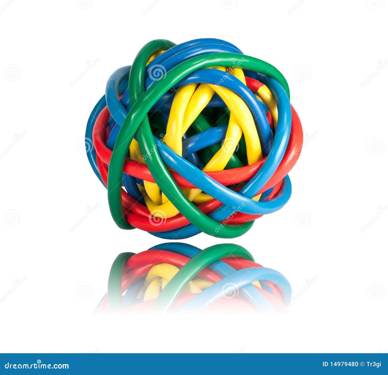 Ball of Colored Network Cables with Reflection Stock Photo - Image of ...