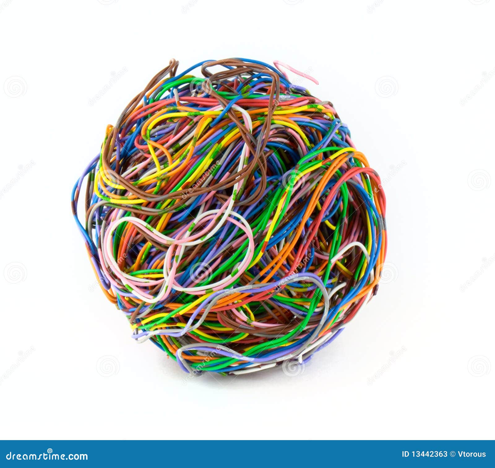 Ball of colored wire stock image. Image of twisted, communication ...