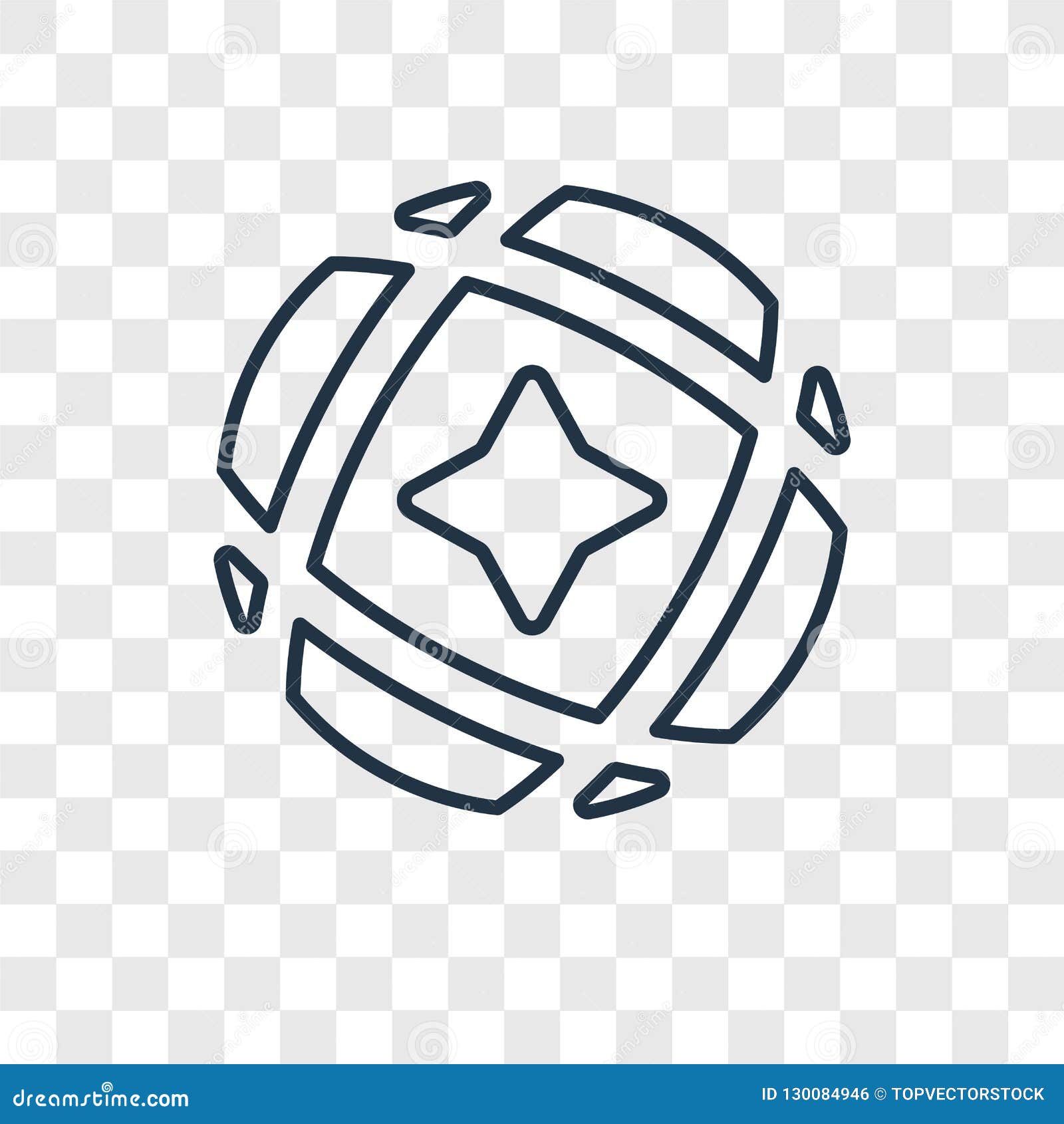 Ball Concept Vector Linear Icon Isolated on Transparent Background ...