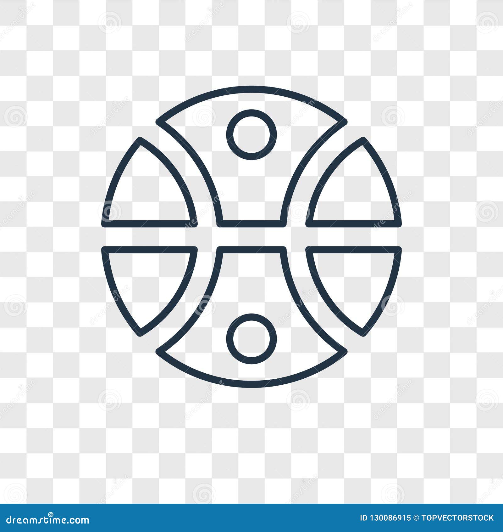 Ball Concept Vector Linear Icon Isolated on Transparent Background ...