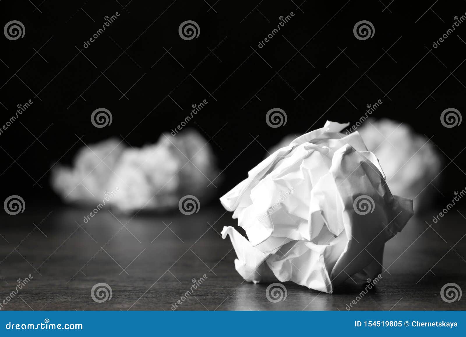 Ball of Crumpled Paper on Grey Table Stock Image - Image of ...