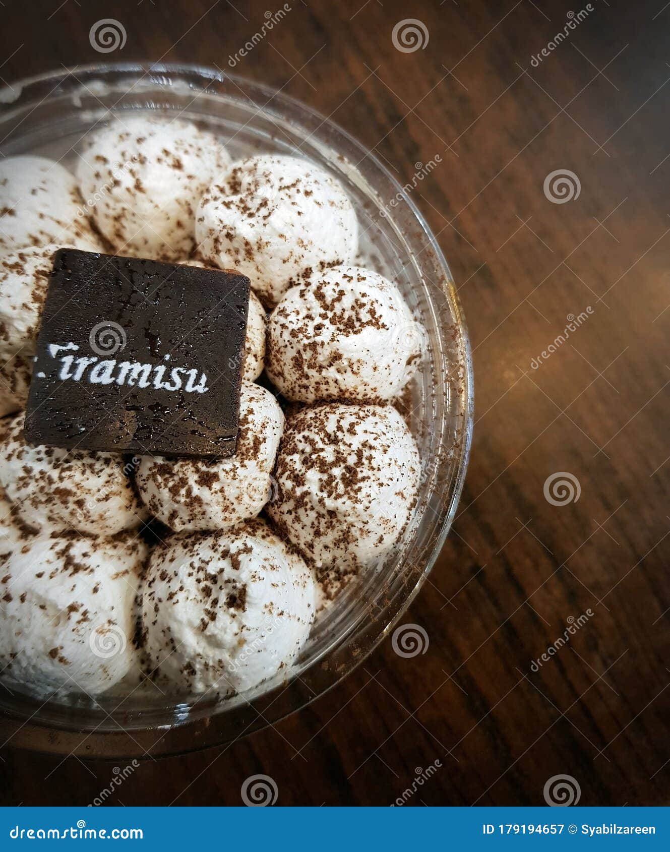 Ball Design Tiramisu Cake stock image. Image of cake - 179194657