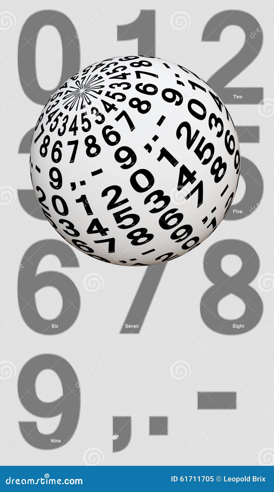 Ball with Digits from Zero To Nine Stock Image - Image of zero, four ...