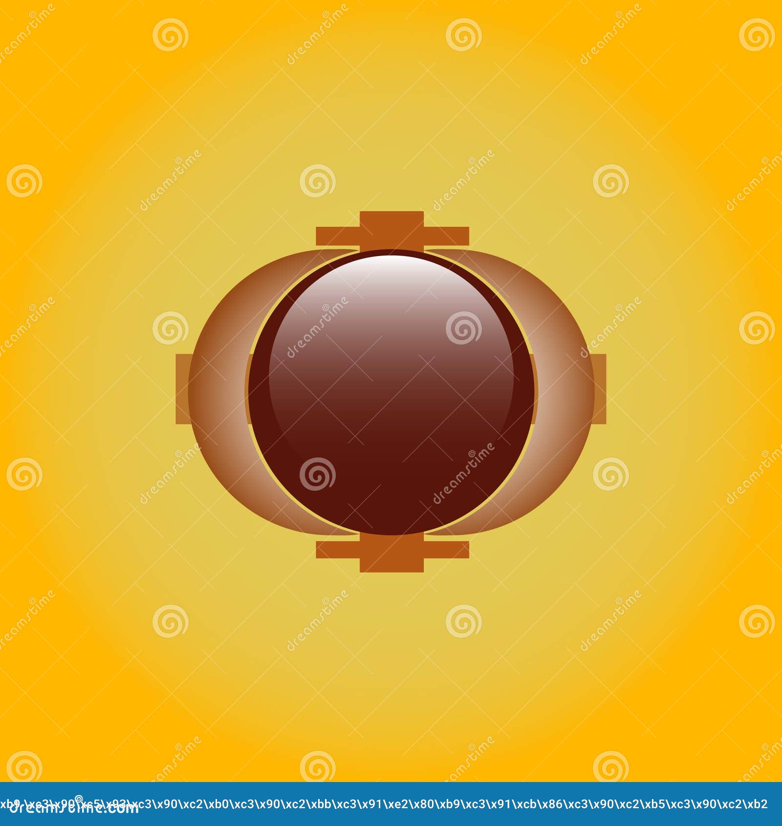 Ball Emblem on a Yellow Background Stock Illustration - Illustration of ...