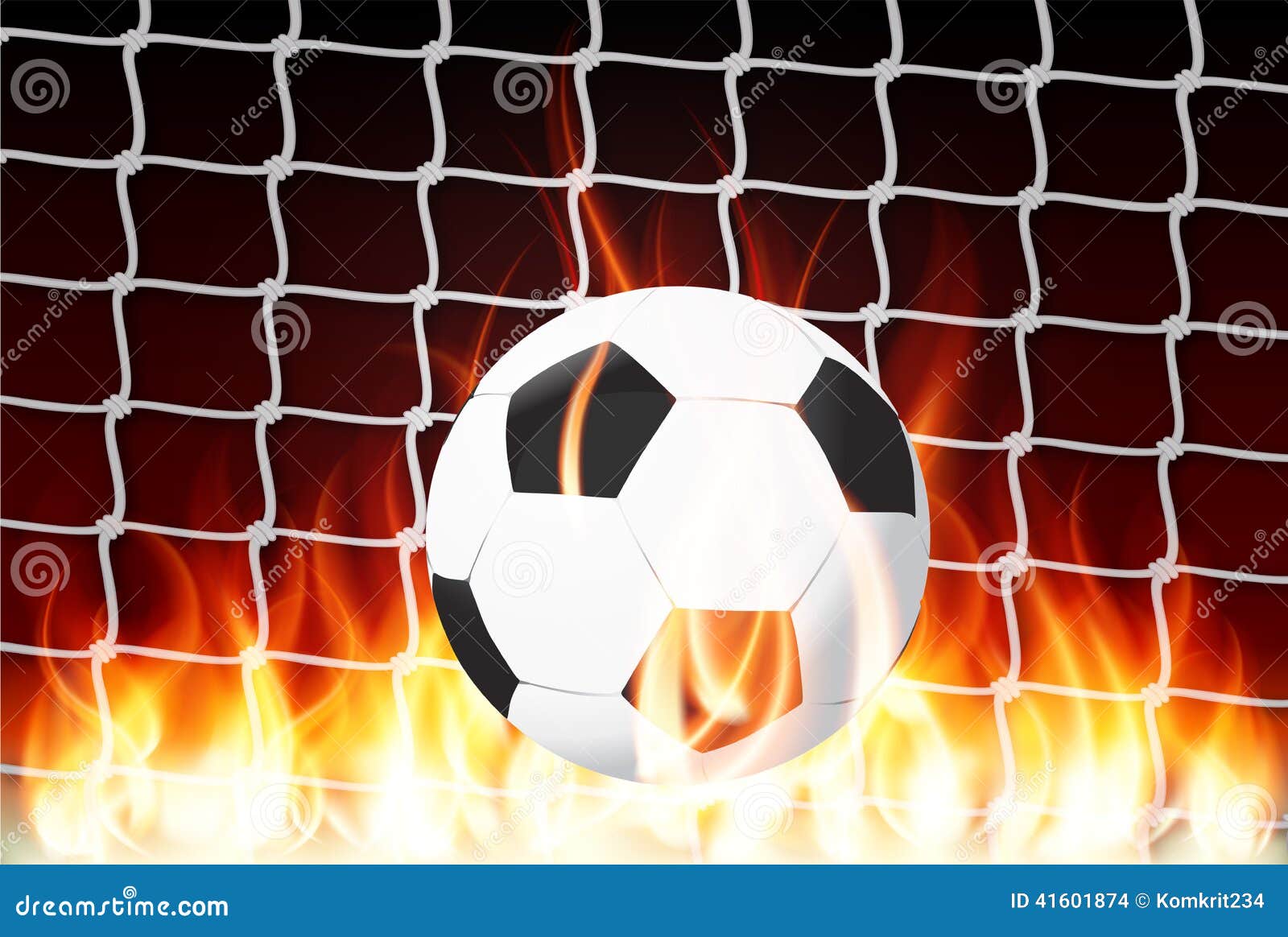 Ball Fire in the Goal Football Stock Vector - Illustration of earth ...