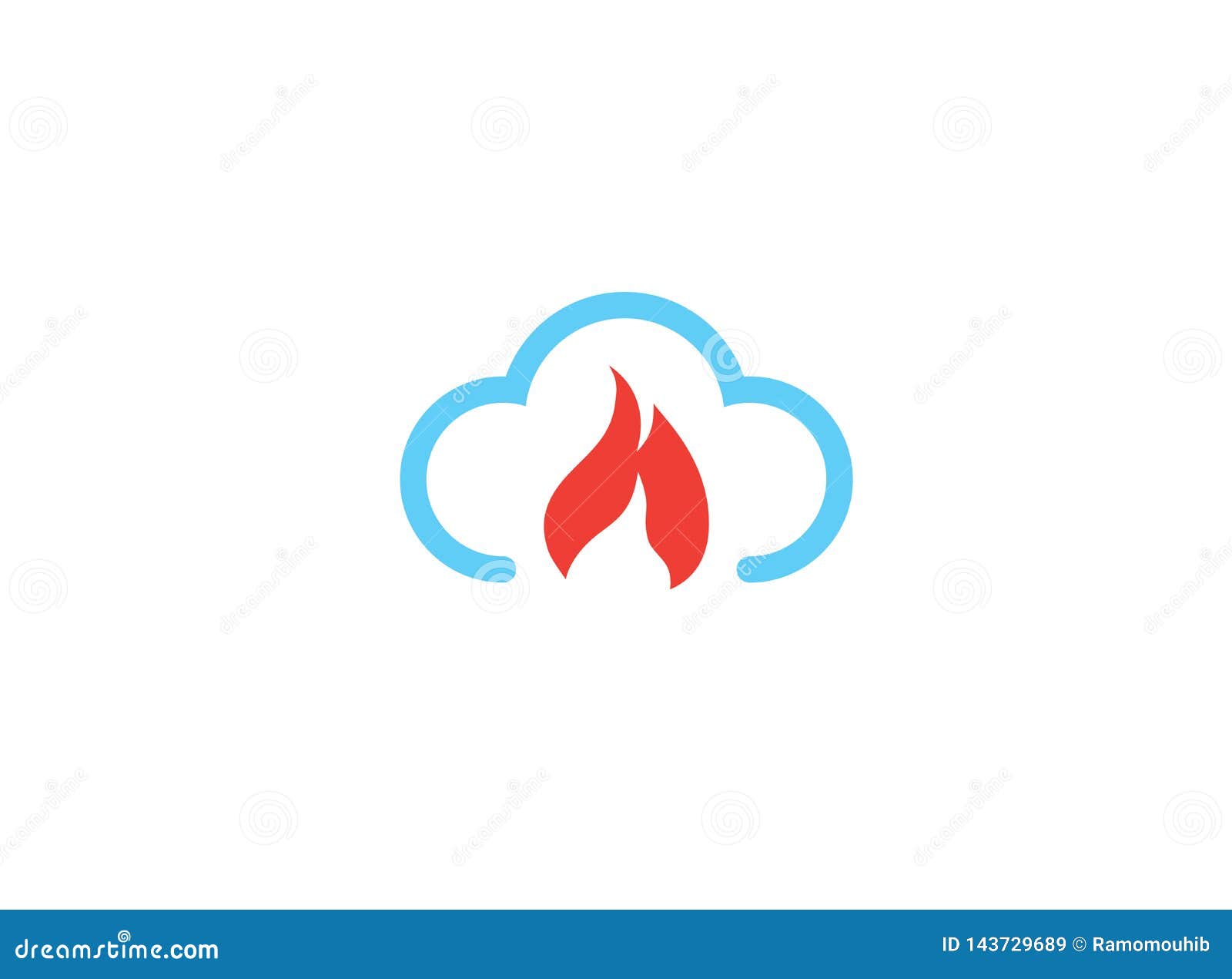 Ball of Fire Inside a Cloud for Logo Design Stock Illustration ...