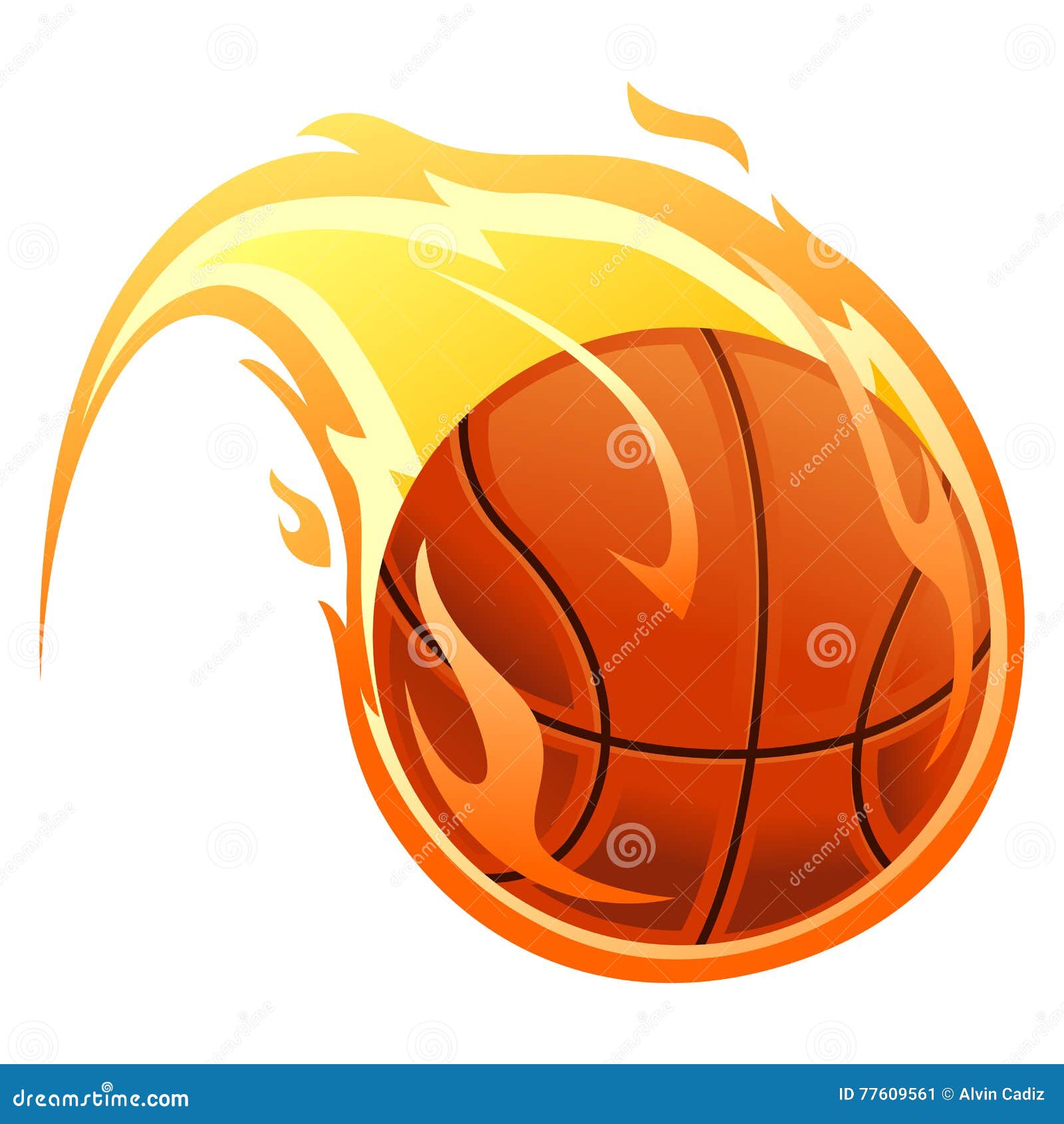 Ball on fire stock vector. Illustration of athletics - 77609561
