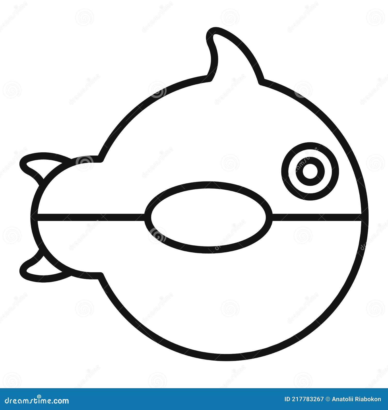 Ball Fish Toy Icon, Outline Style Stock Vector - Illustration of cute ...