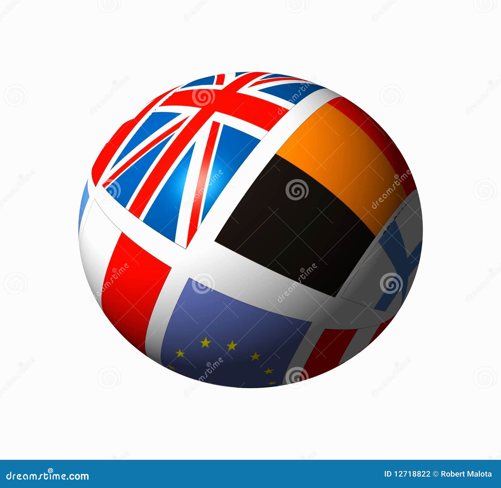 Ball with flags stock illustration. Illustration of travel - 12718822