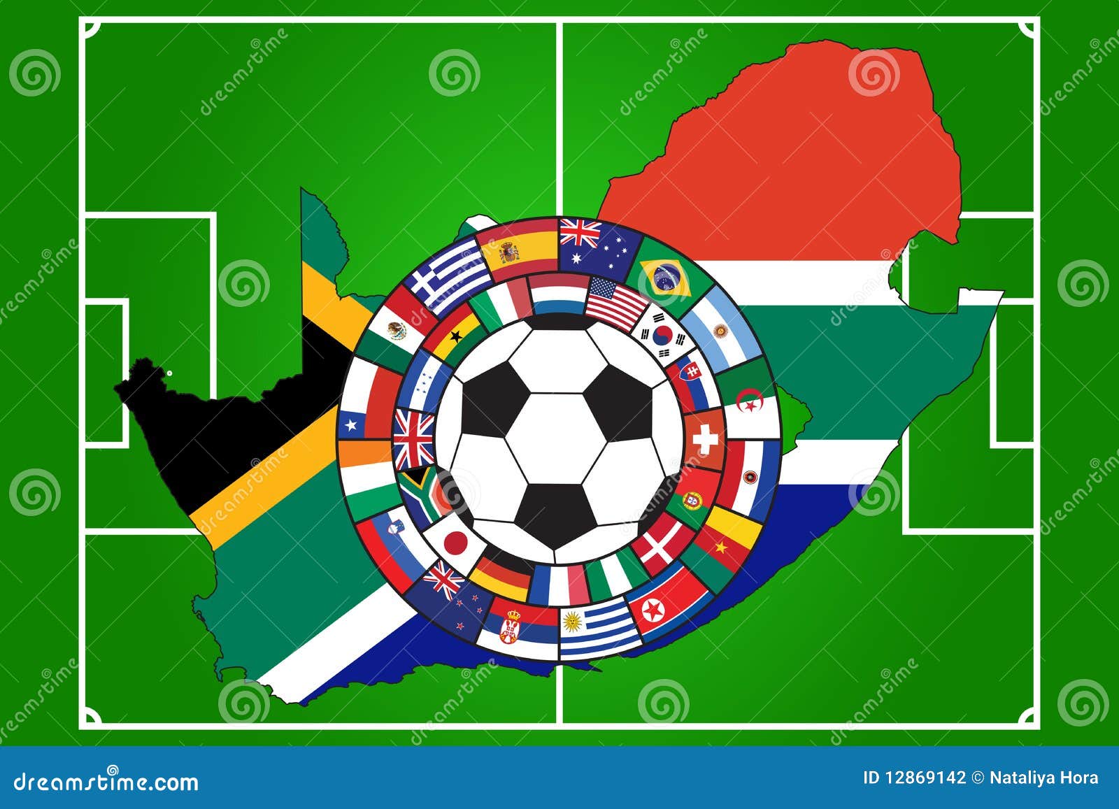 Ball with Flags of All Qualifiers of WC 2010 Stock Vector ...