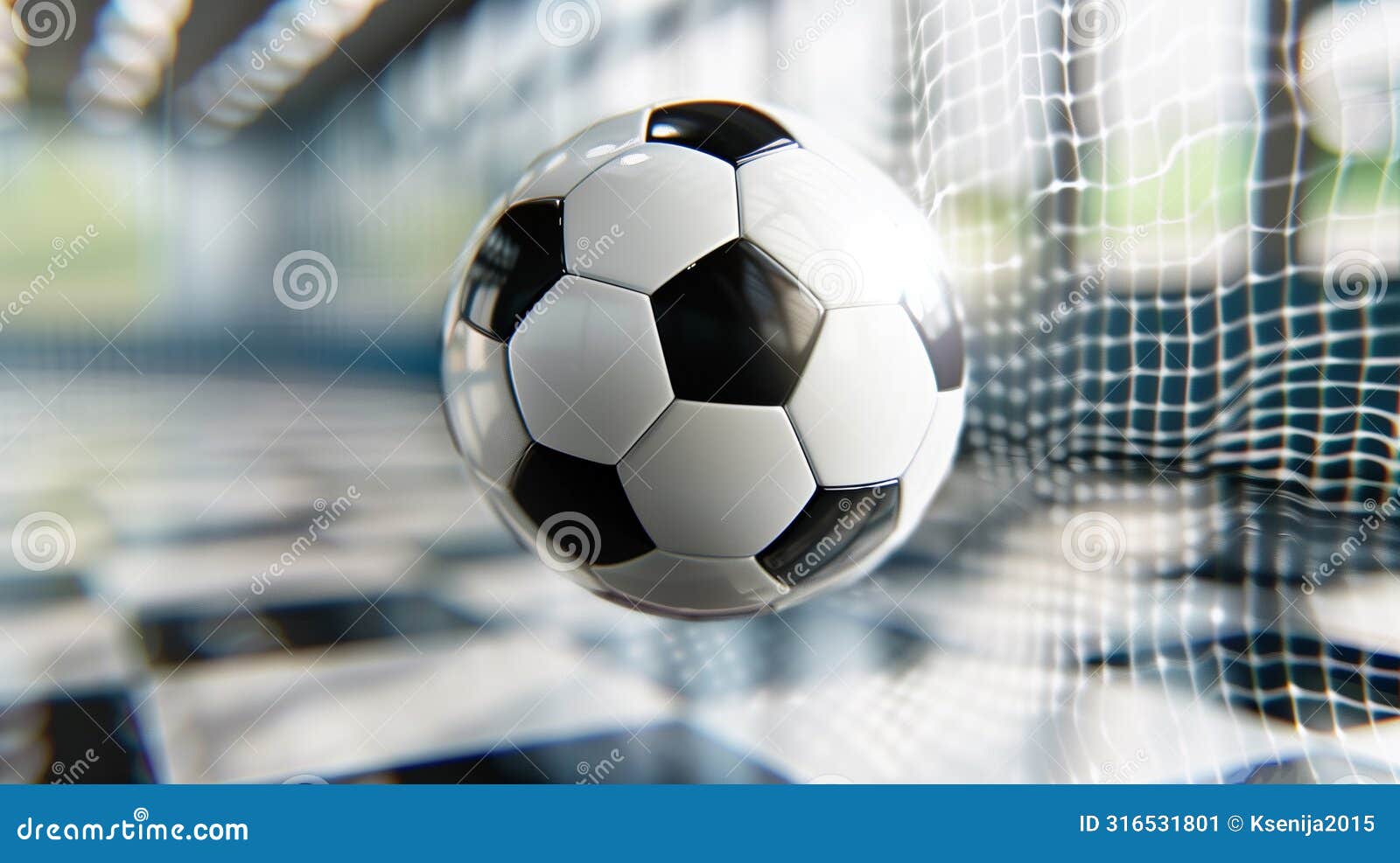 The Ball Flies into the Net Gate Stock Illustration - Illustration of ...