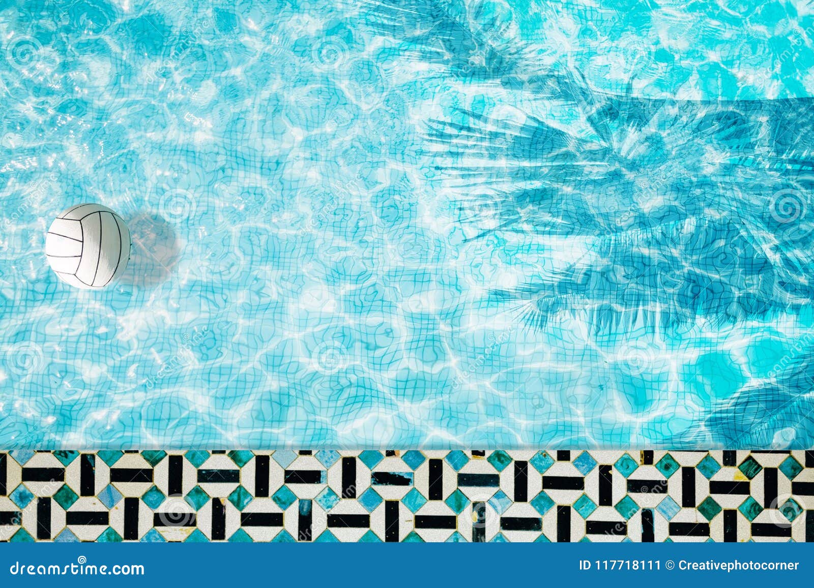 Pool Float, Ring Floating in a Refreshing Blue Swimming Pool with Palm ...