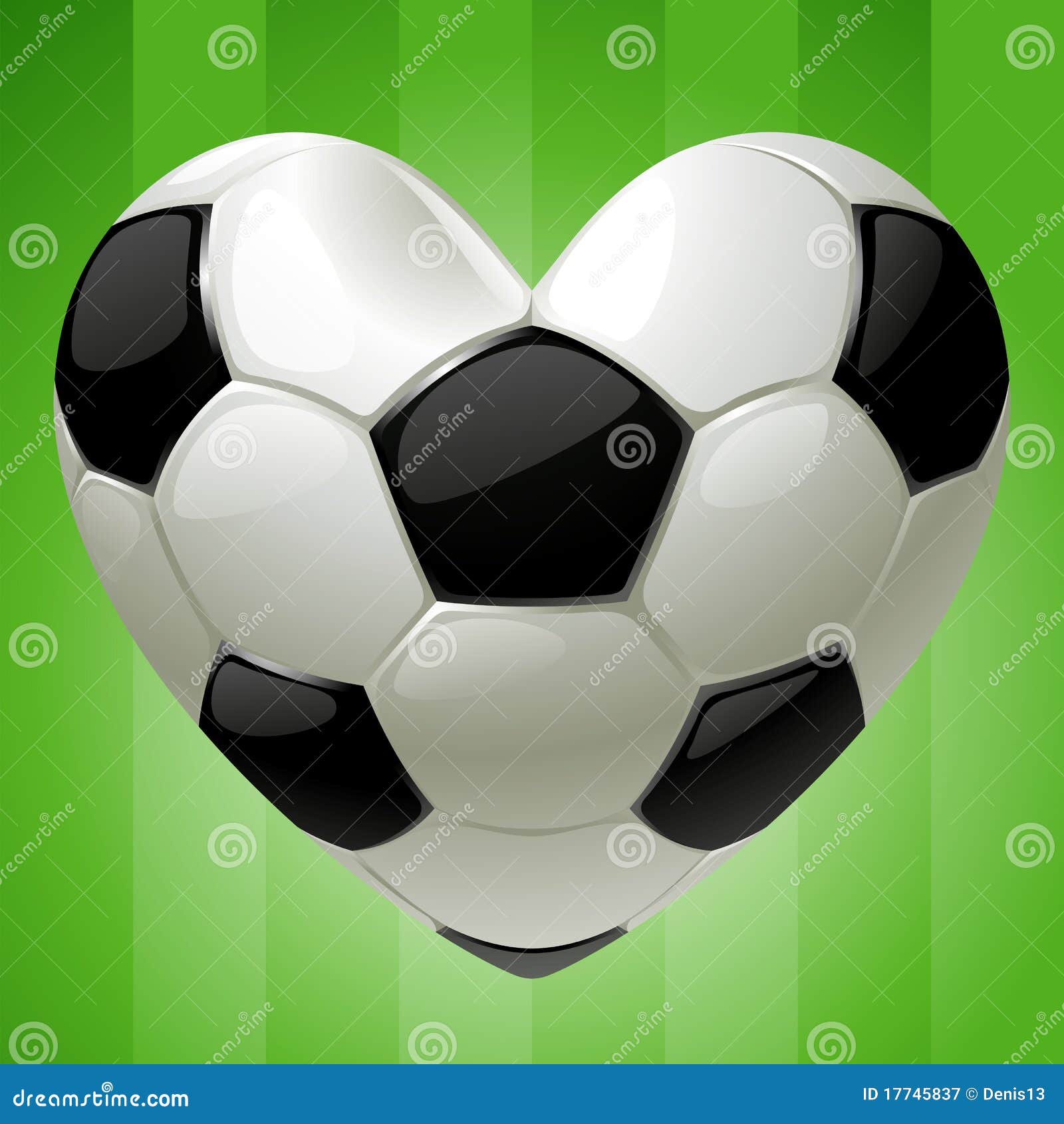 Ball for Football in the Shape of Heart Stock Vector - Illustration of ...
