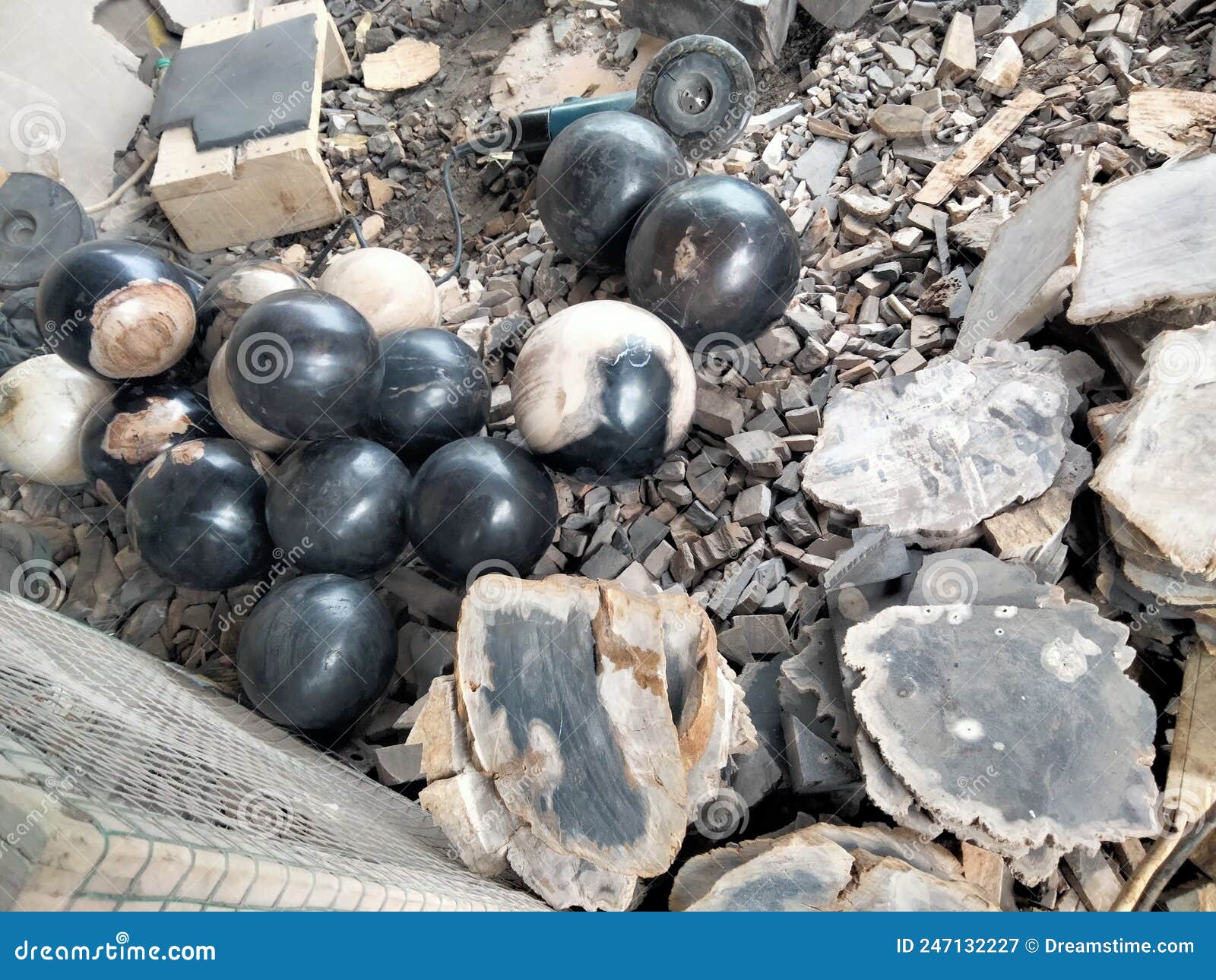 Ball of fossil rock stock image. Image of sculpture - 247132227