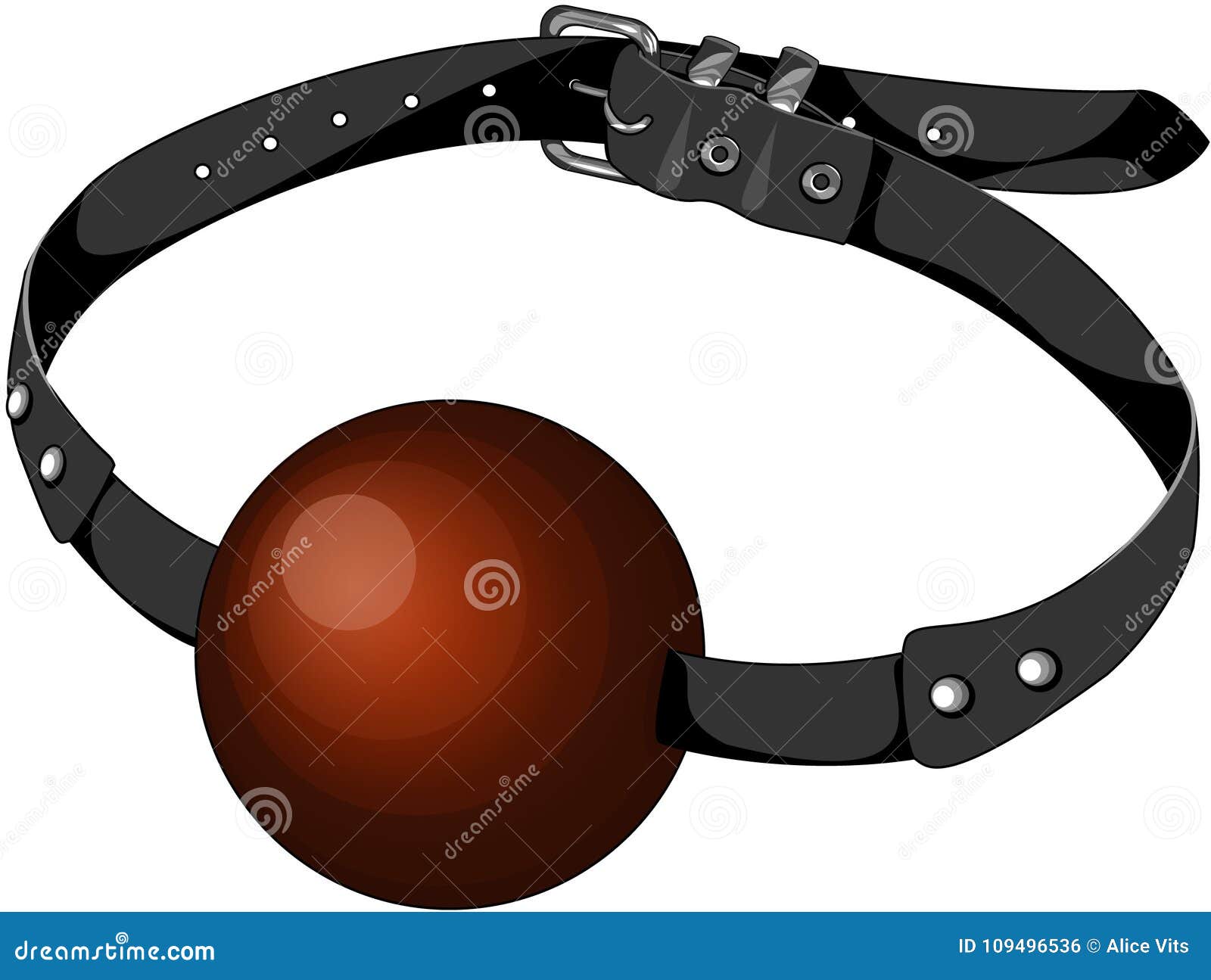 Ball Gag on Leather Belt, Isolated Stock Illustration - Illustration of ...