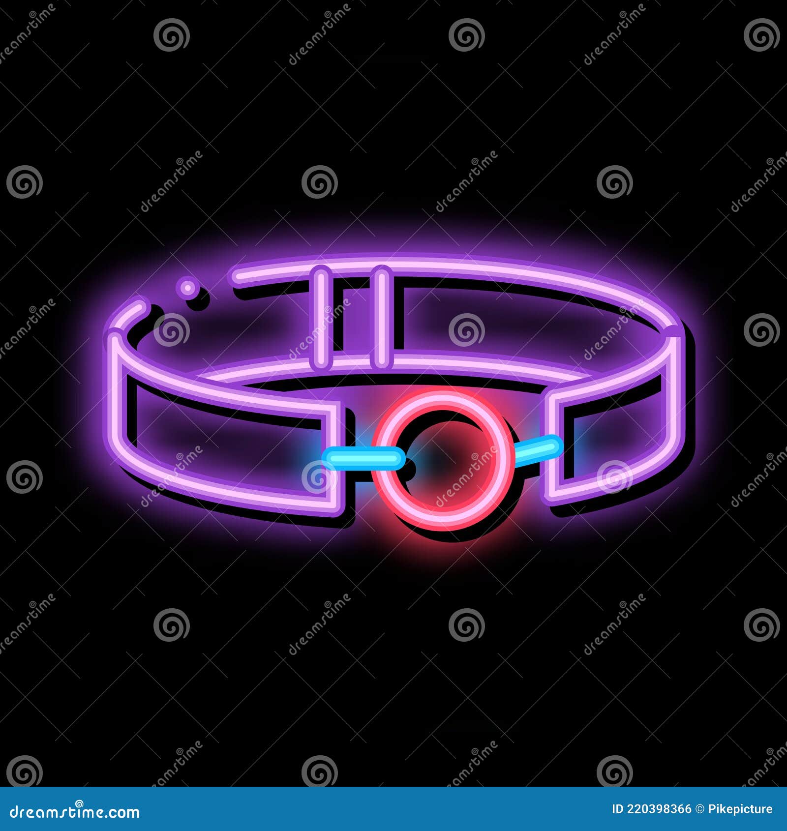 Ball Gag Sex Toy Neon Glow Icon Illustration Stock Vector