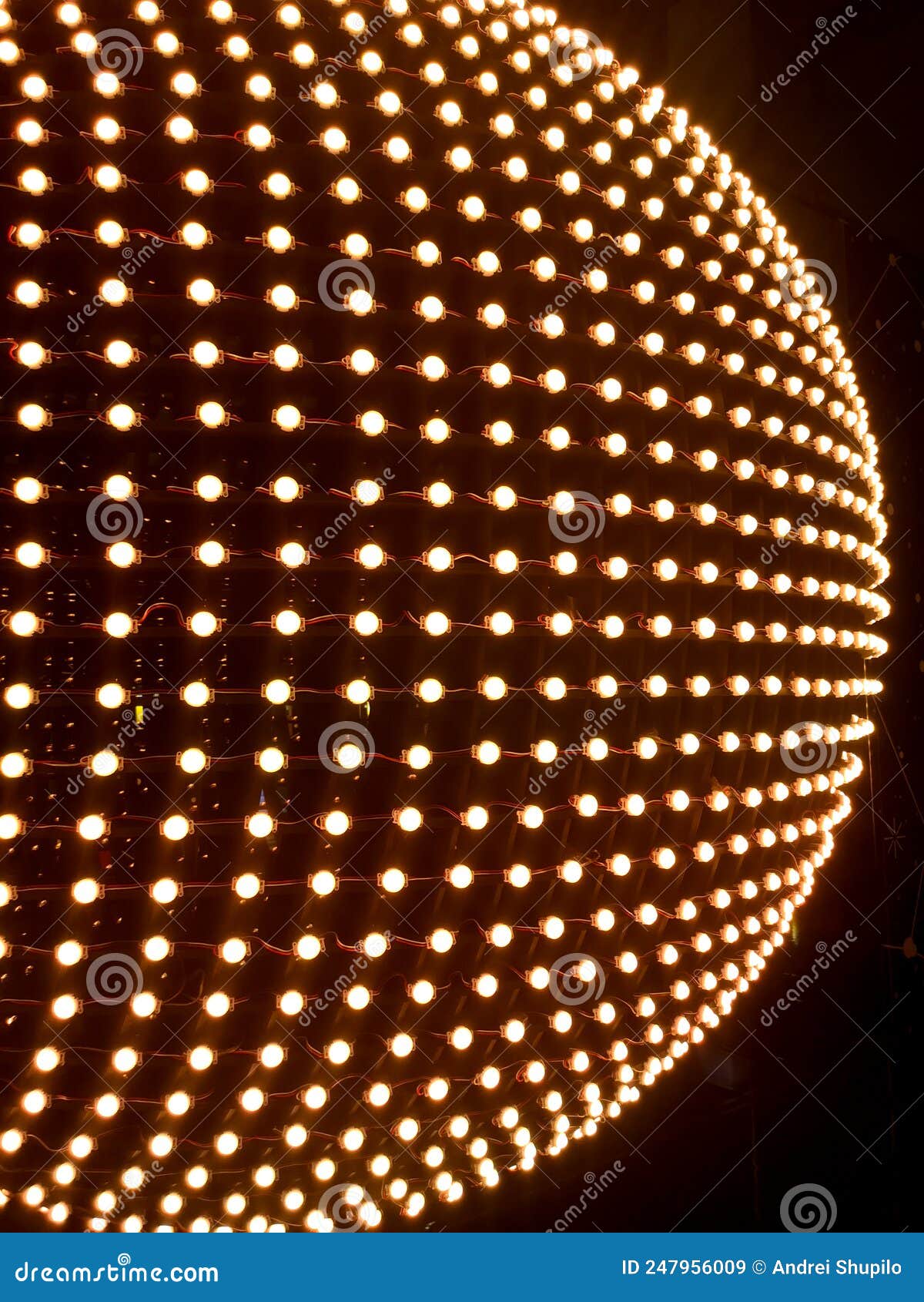 The ball glows with bulbs stock image. Image of holiday - 247956009