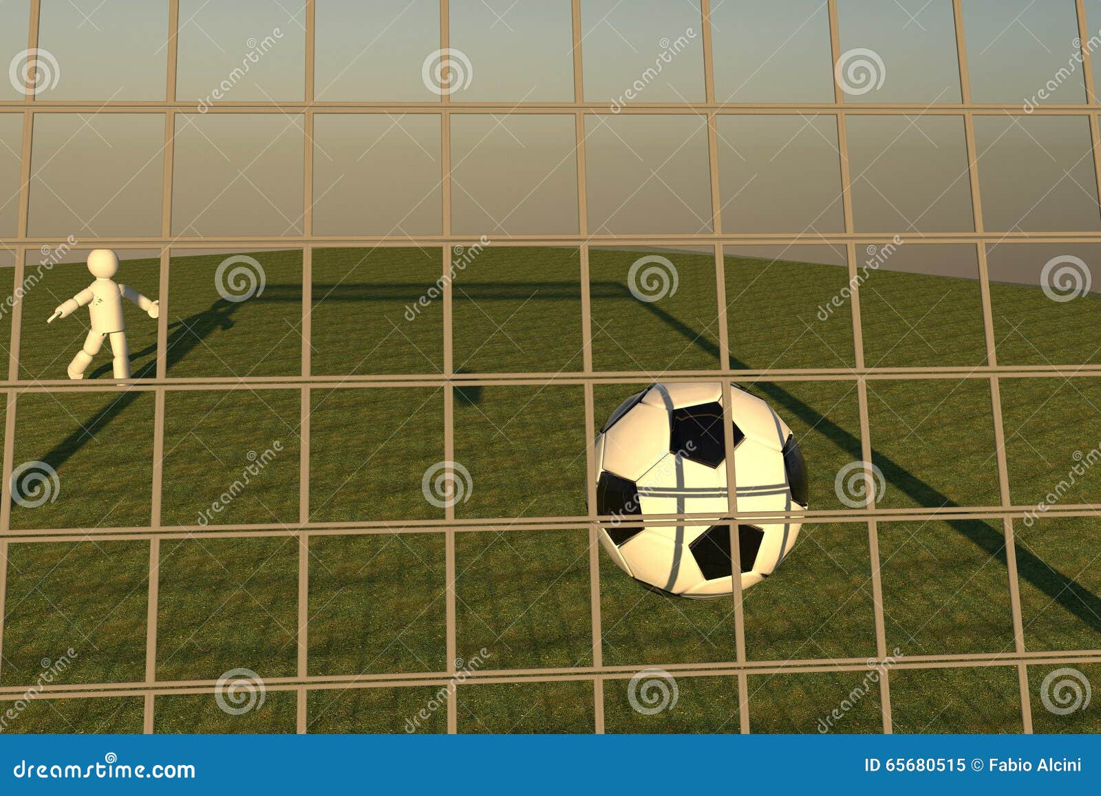 Ball in goal stock illustration. Illustration of soccer - 65680515