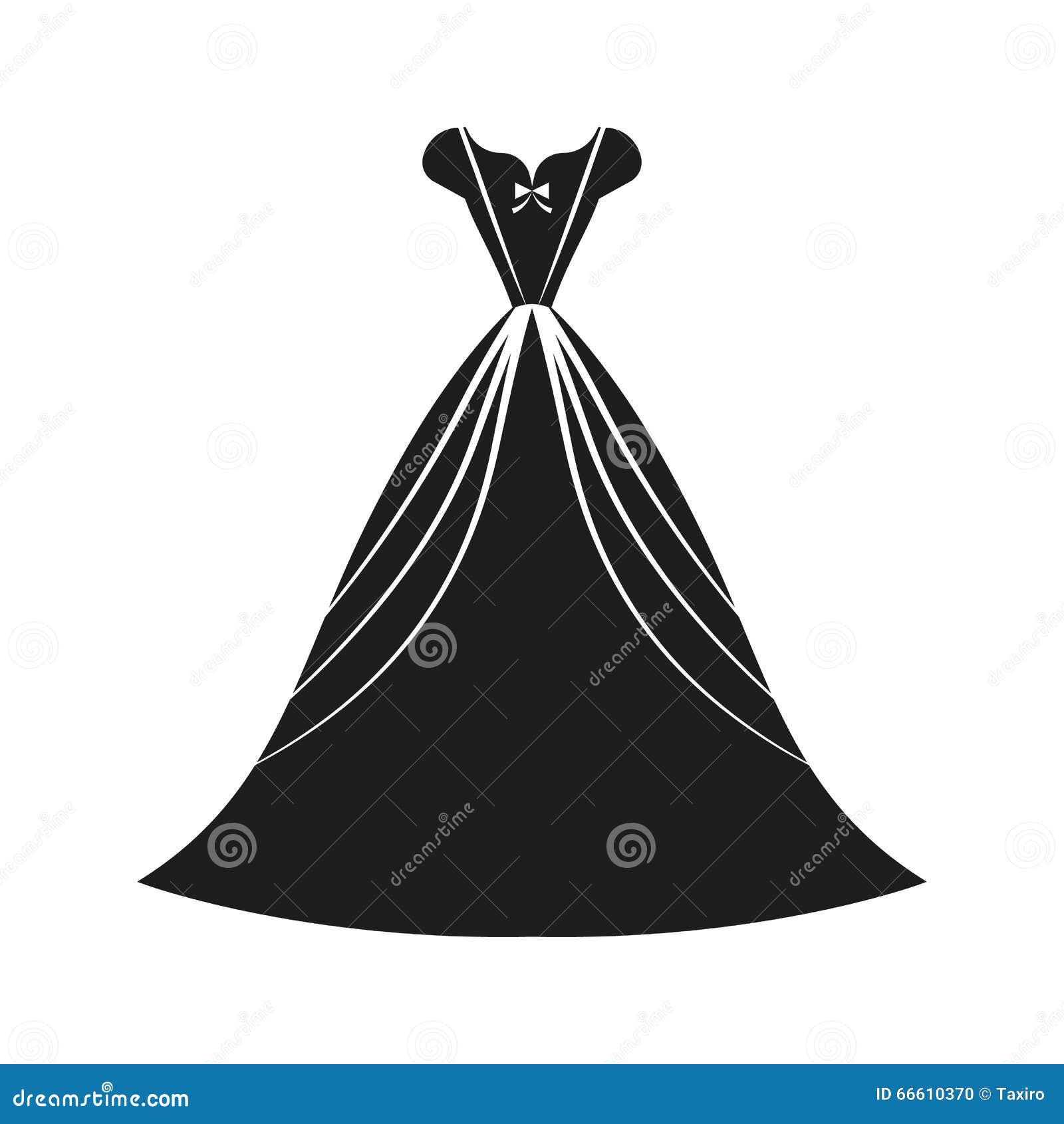 Ball gown black stock vector. Illustration of clothing - 66610370