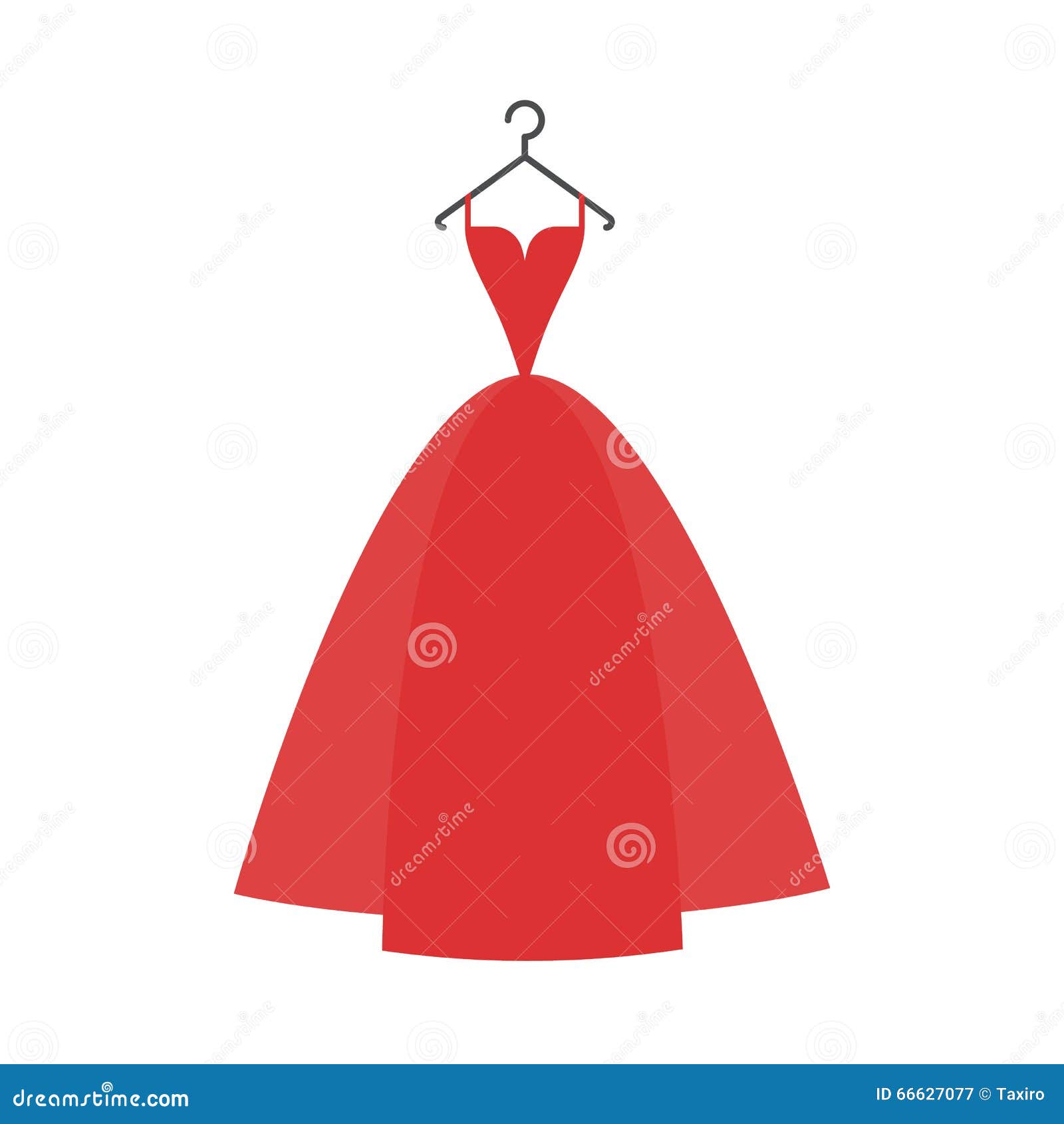 Ball gown red stock vector. Illustration of evening, hanger - 66627077