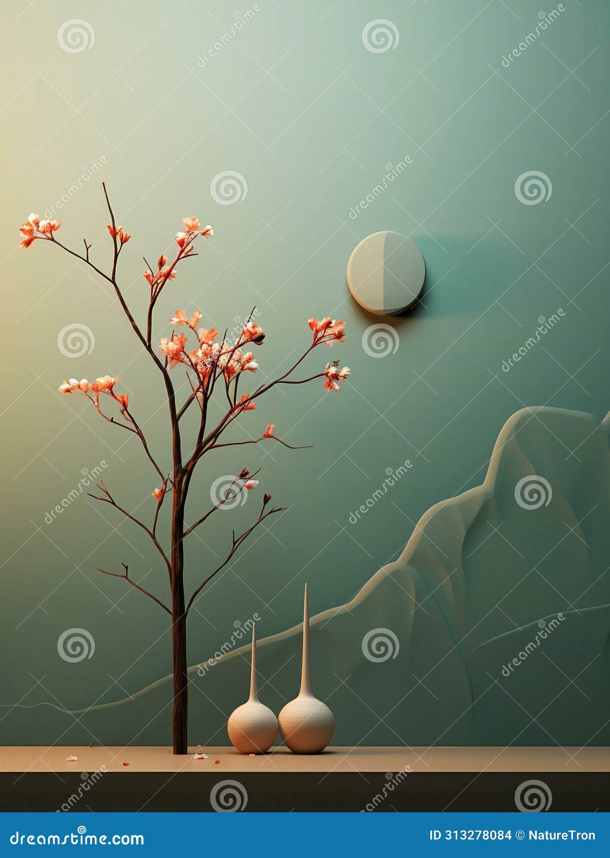 Ball on the Ground Tree and Ball Table Tennis Ball Stock Illustration ...