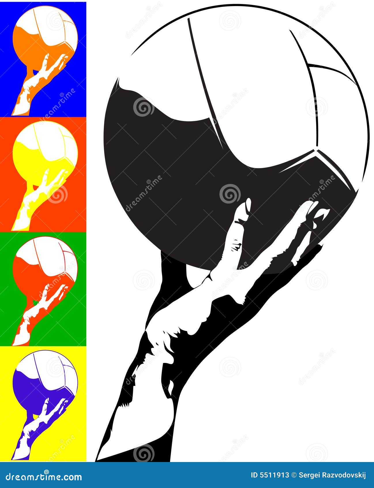 Ball in hand stock vector. Illustration of leisure, sport - 5511913