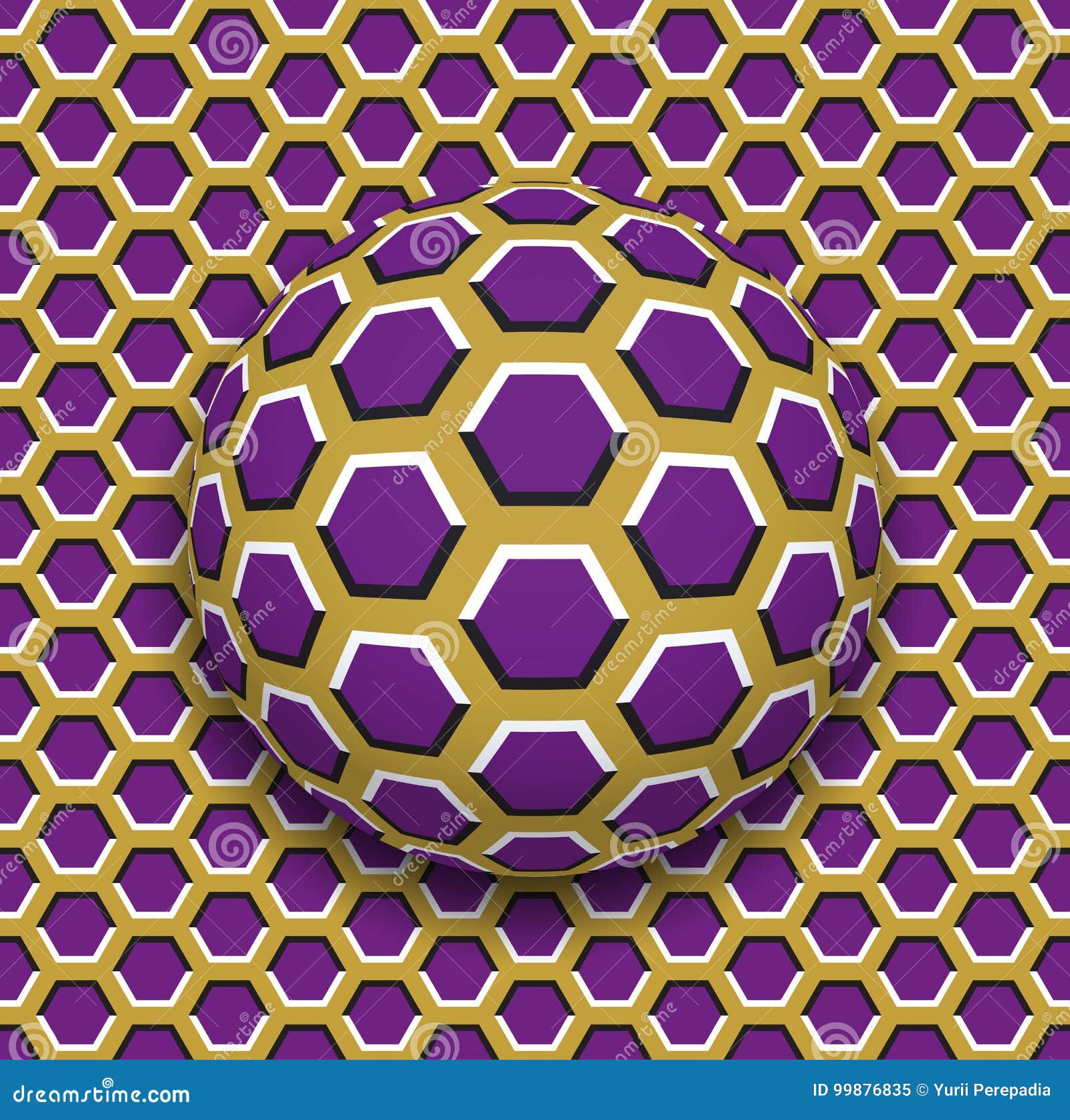 Ball with a Hexagons Pattern Rolling Along the Hexagons Surface ...