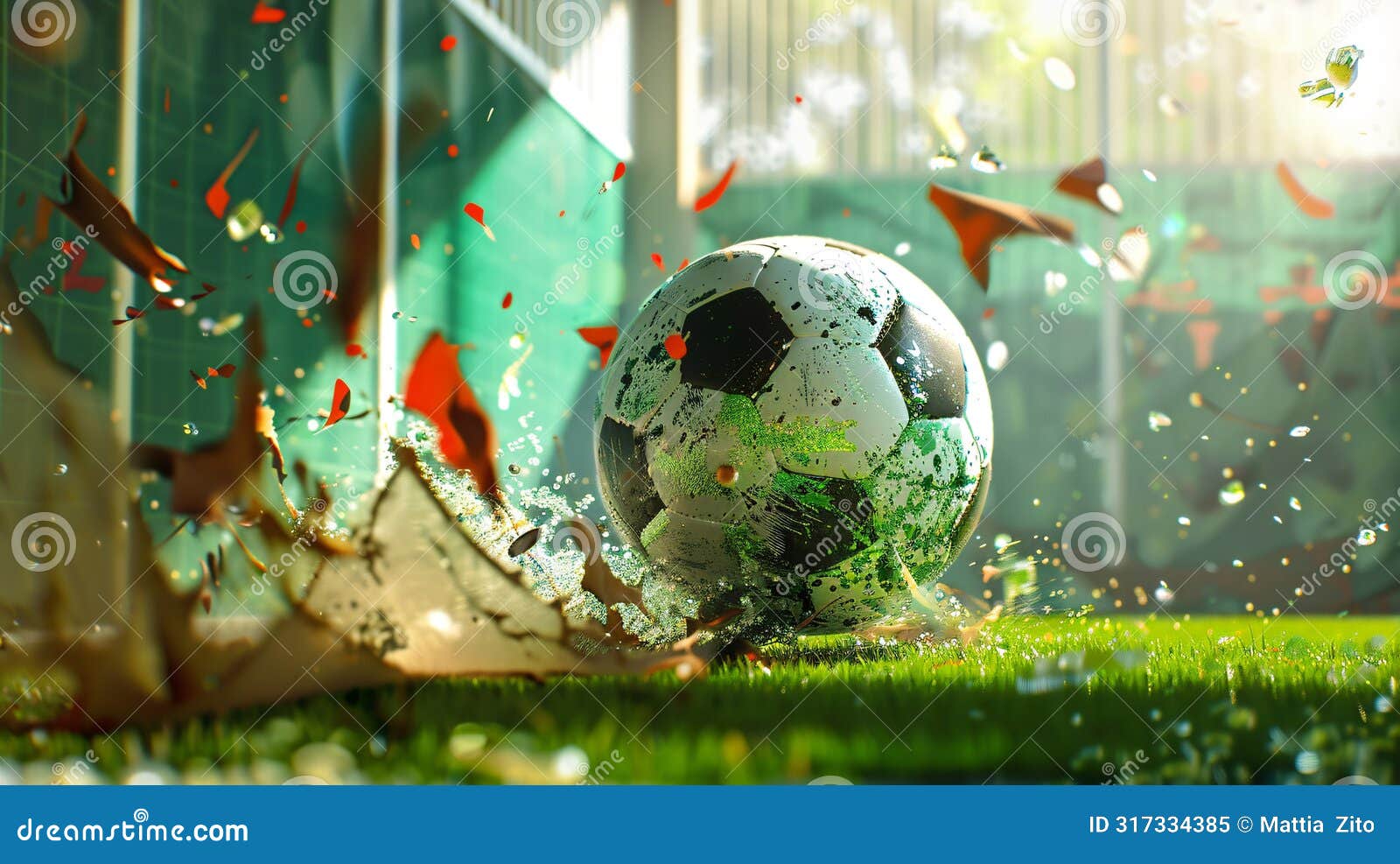 The Ball Hits into a Puddle Stock Image - Image of play, football ...