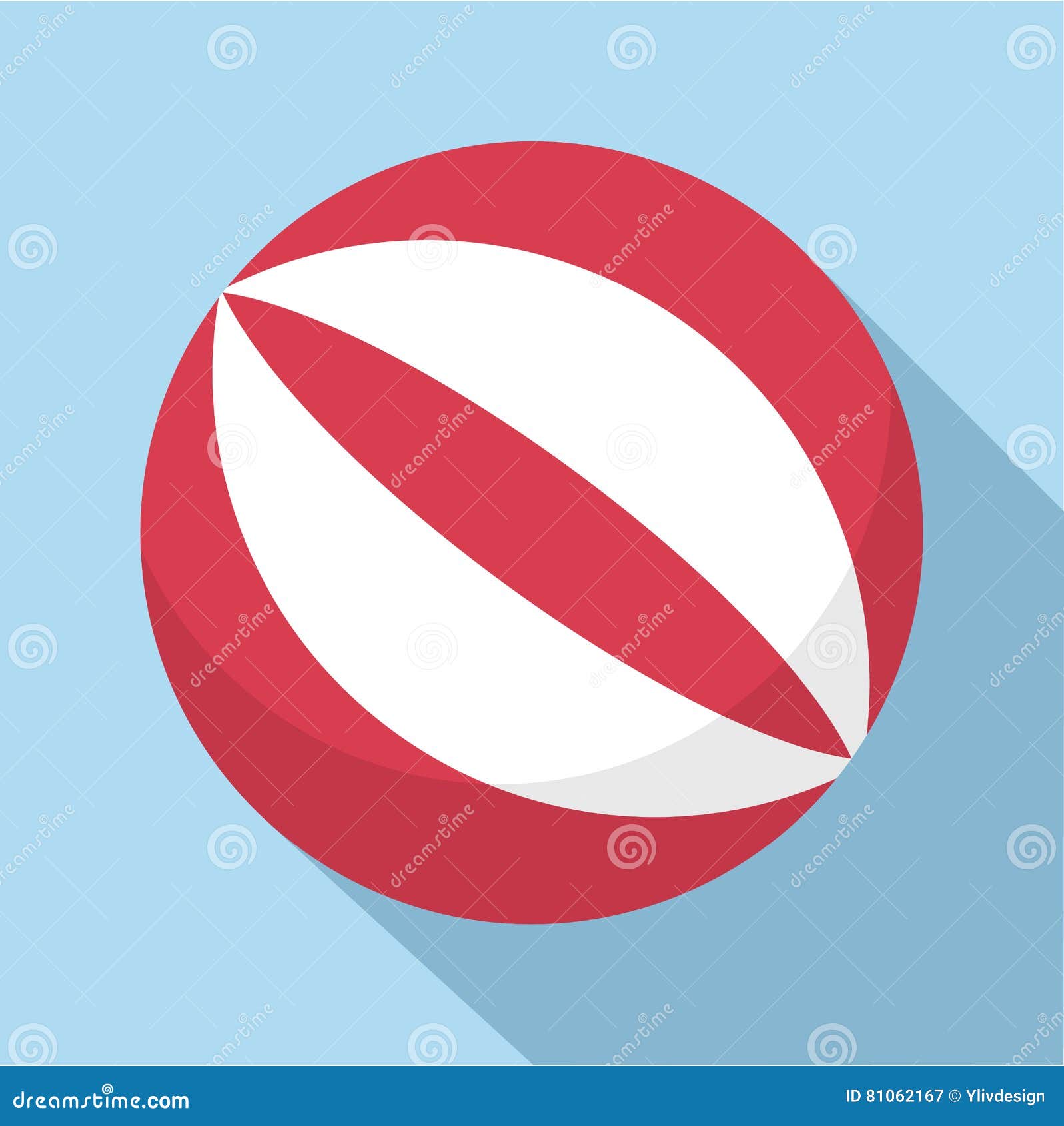 Ball icon, flat style stock vector. Illustration of stripped - 81062167