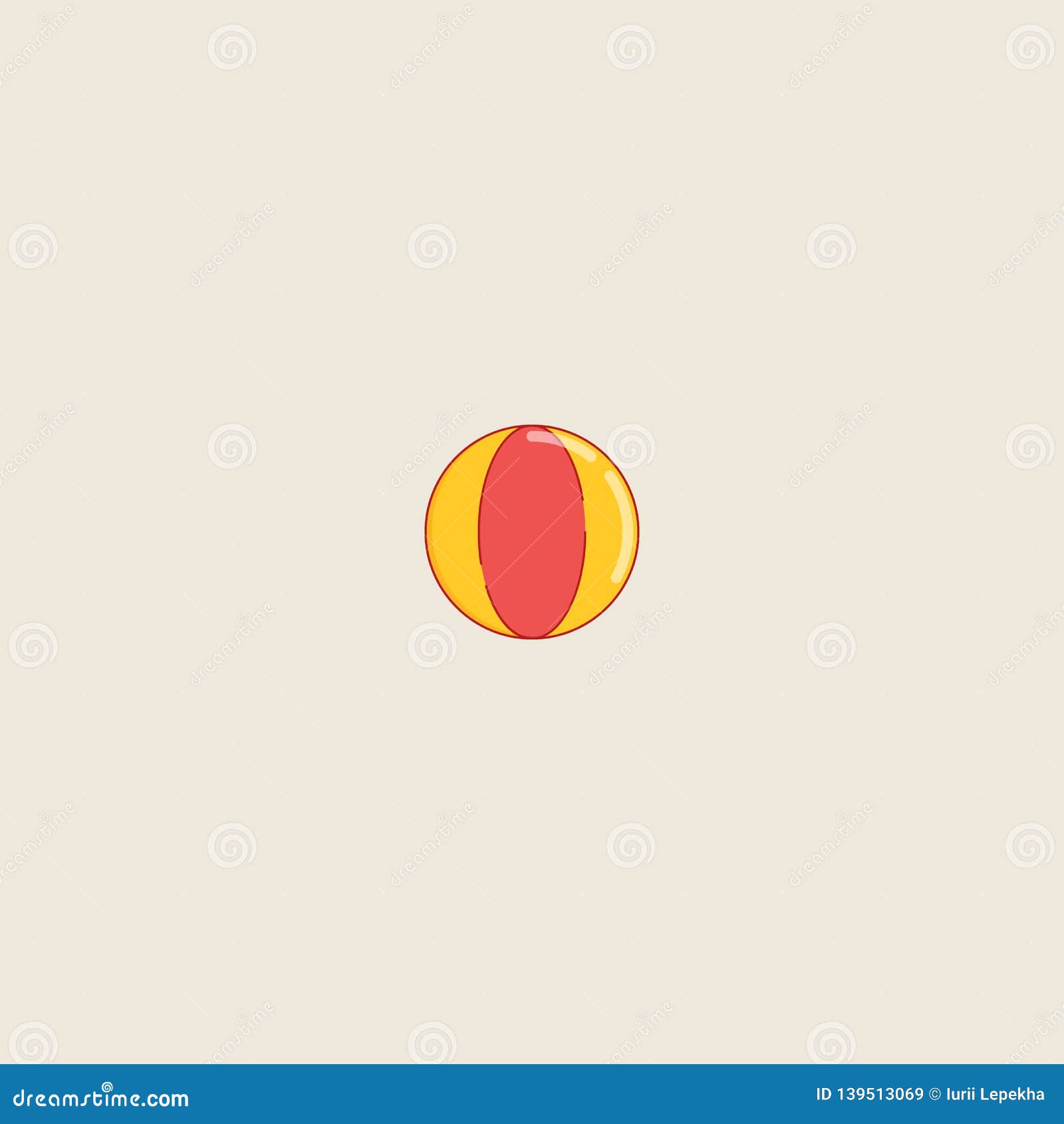 Ball Icon Isolated on Grey Background. Ball for Playing. Ball Symbol ...