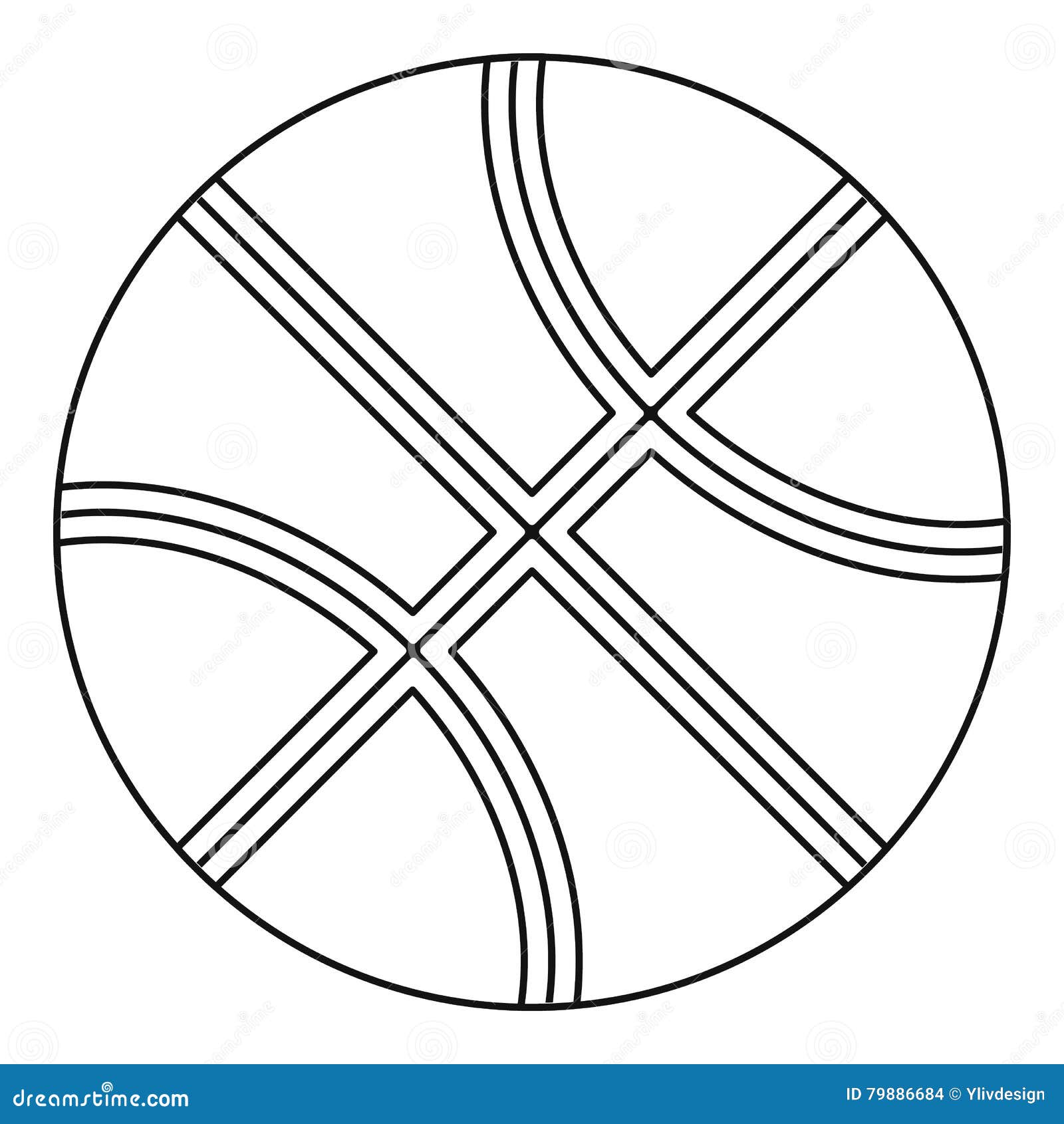 Ball icon, outline style stock vector. Illustration of line - 79886684