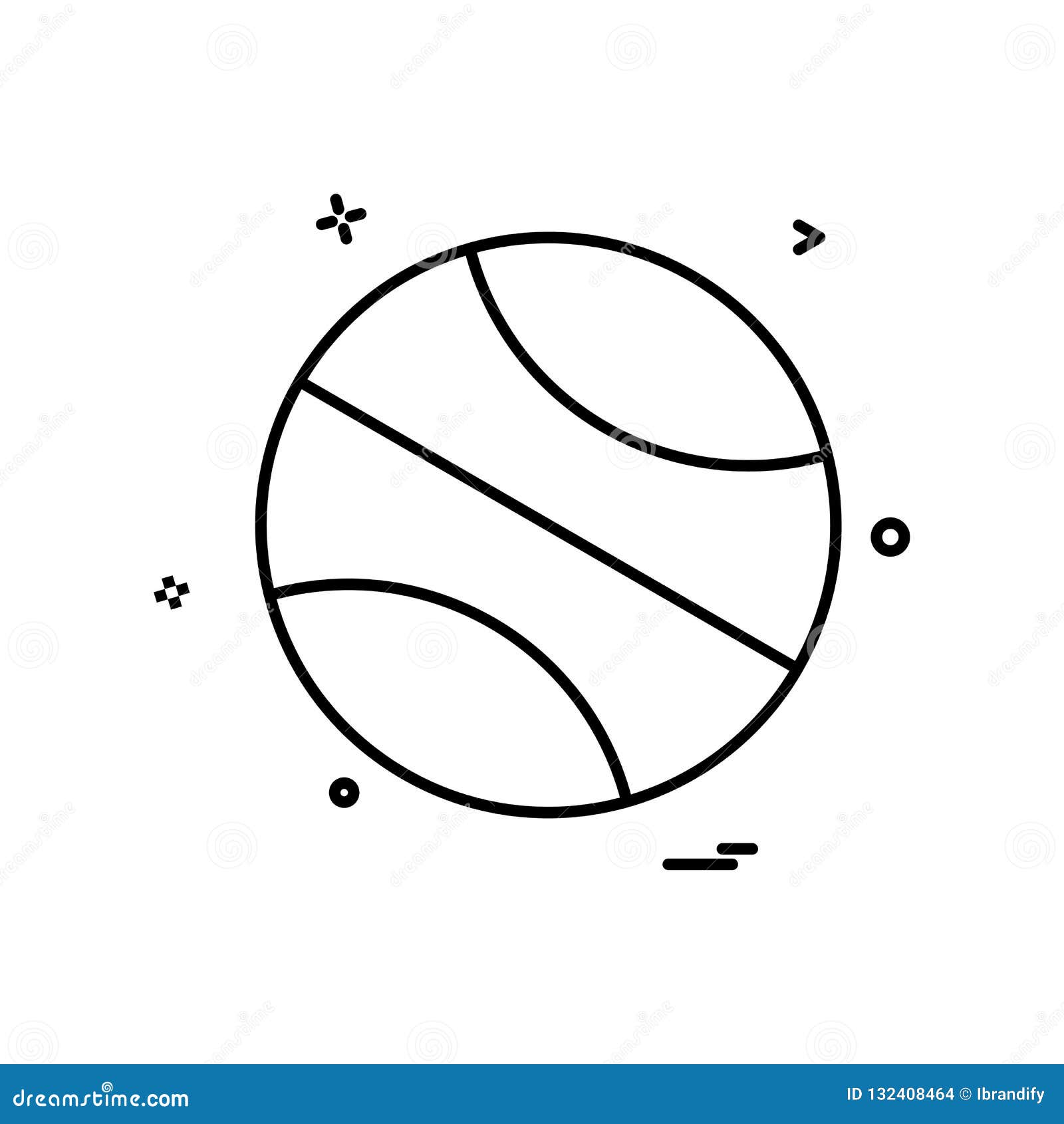 Ball icon vector design stock vector. Illustration of icon - 132408464