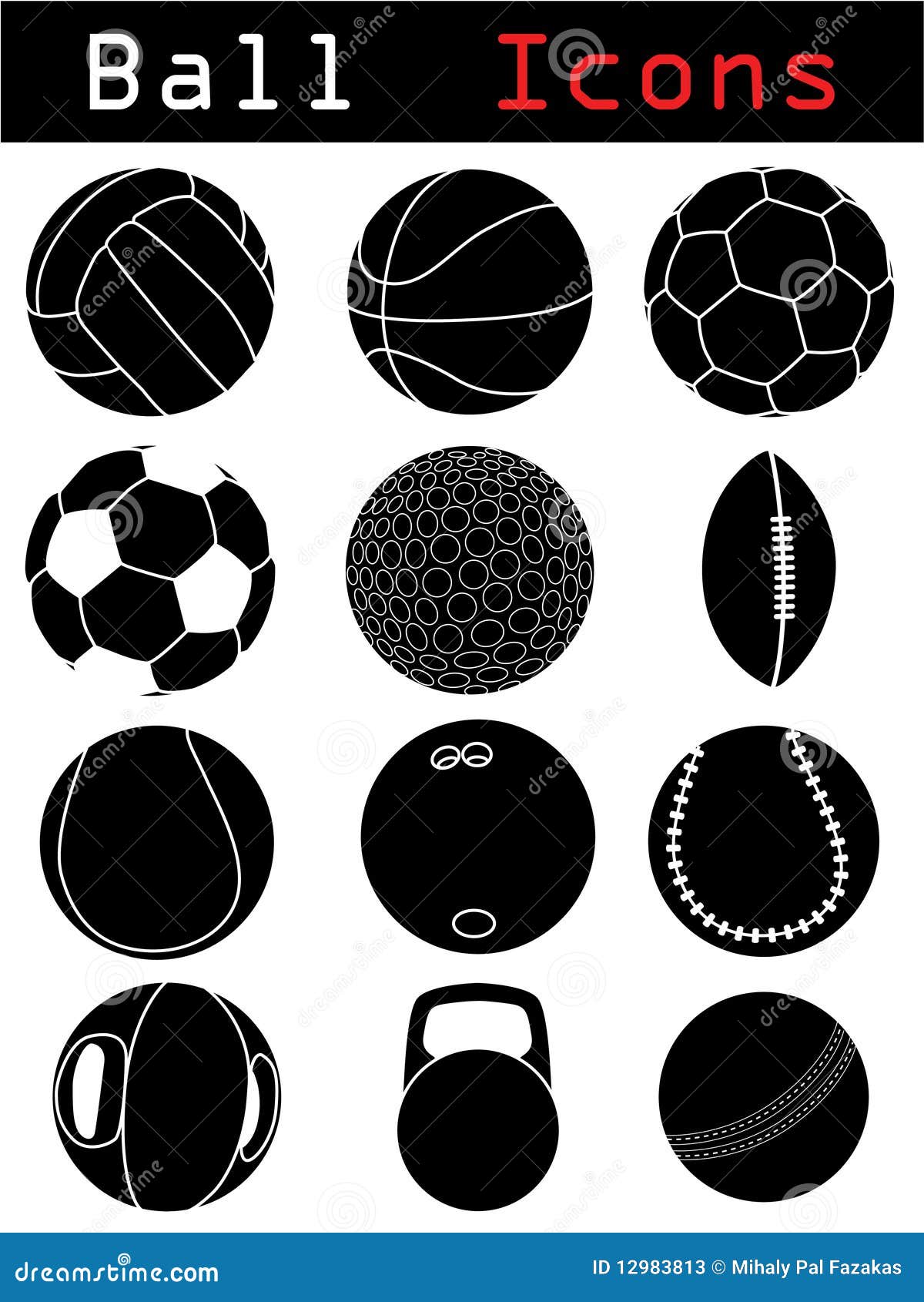 Ball Icons stock vector. Illustration of collection, activities - 12983813