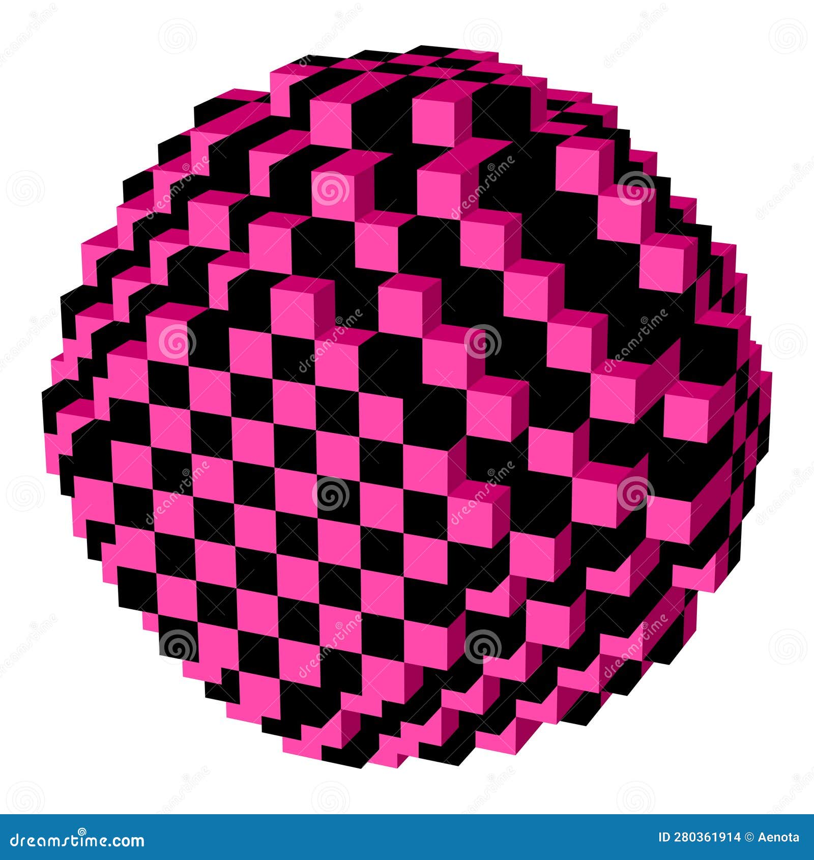 Ball Icons of 3D Pixel Art for Design Project Stock Vector ...