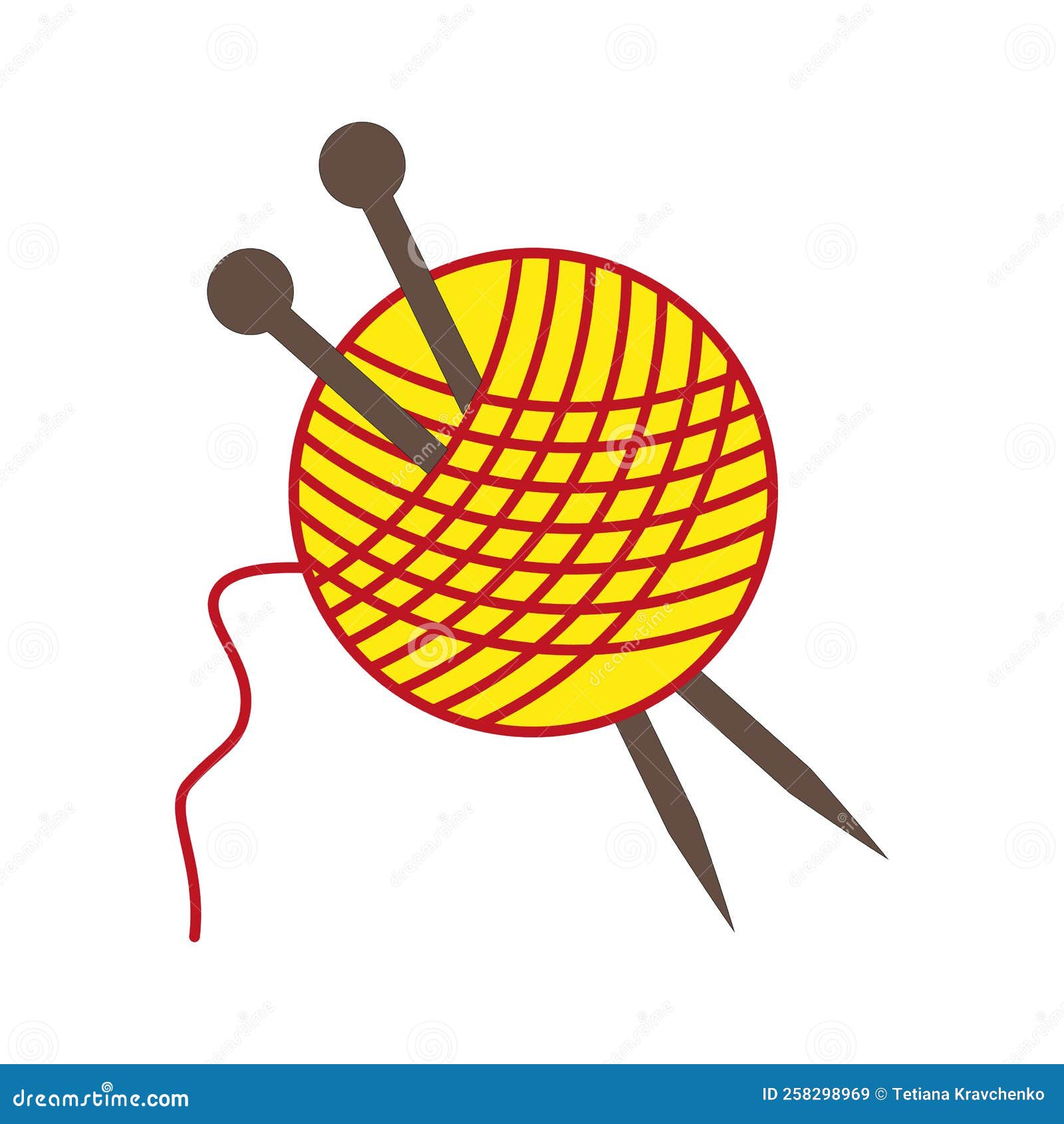 Ball of Knitting Needles. Vector Illustration. Stock Image Stock Vector ...