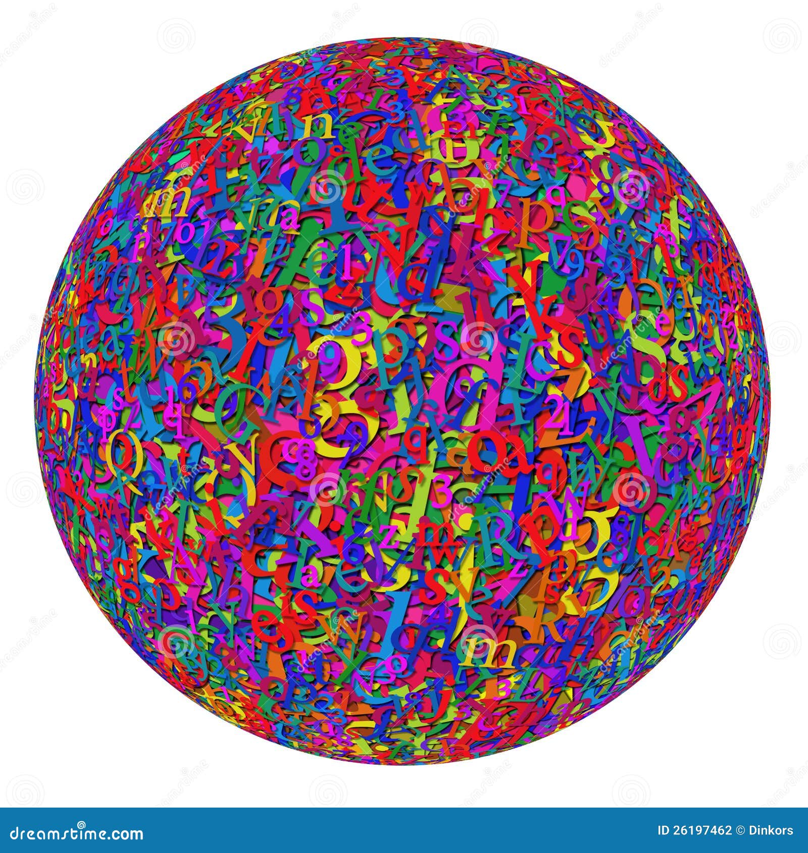 The ball of the letters stock illustration. Illustration of volume ...