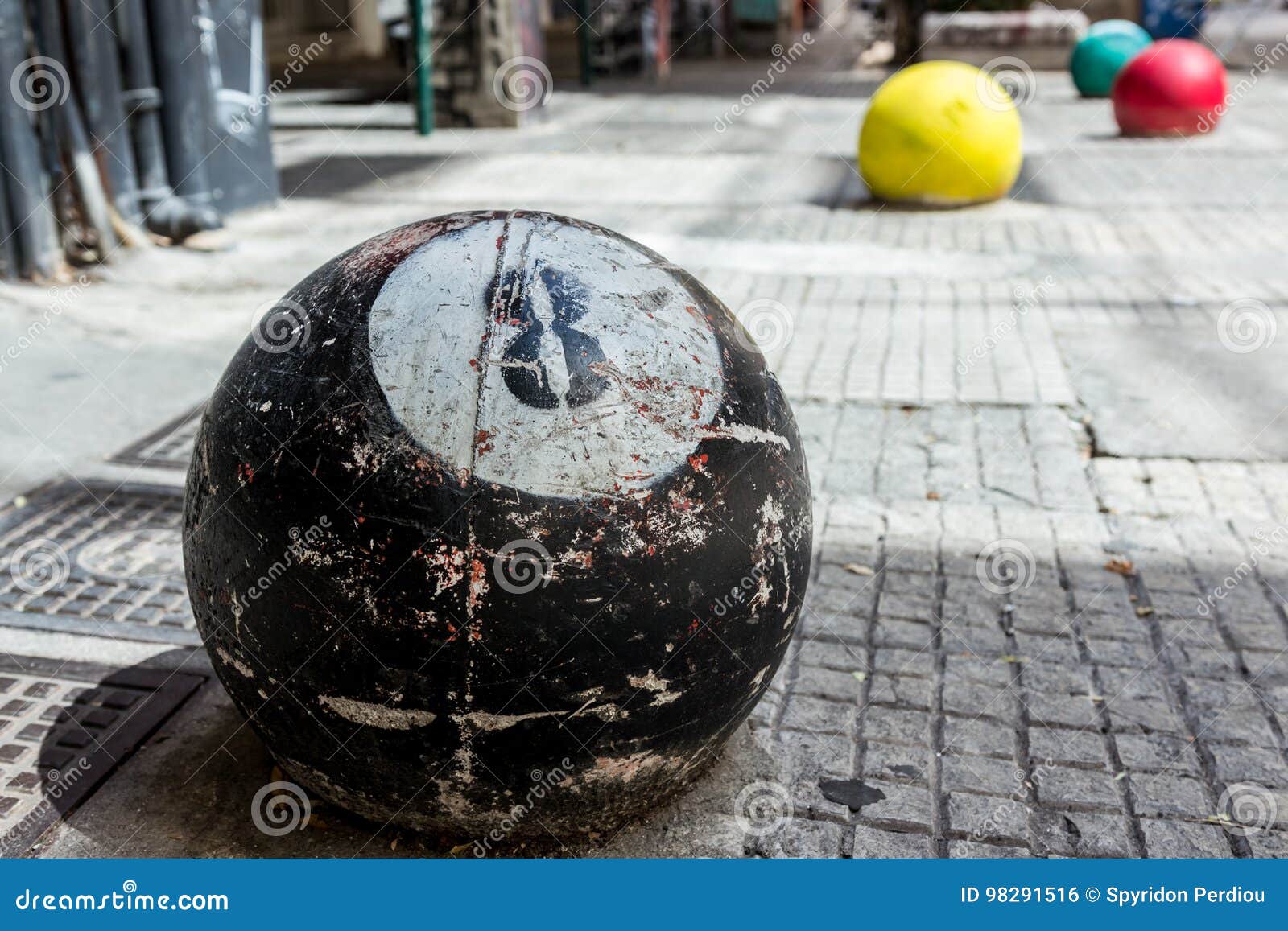 An 8-ball Made of Concrete. Stock Photo - Image of round, shiny: 98291516
