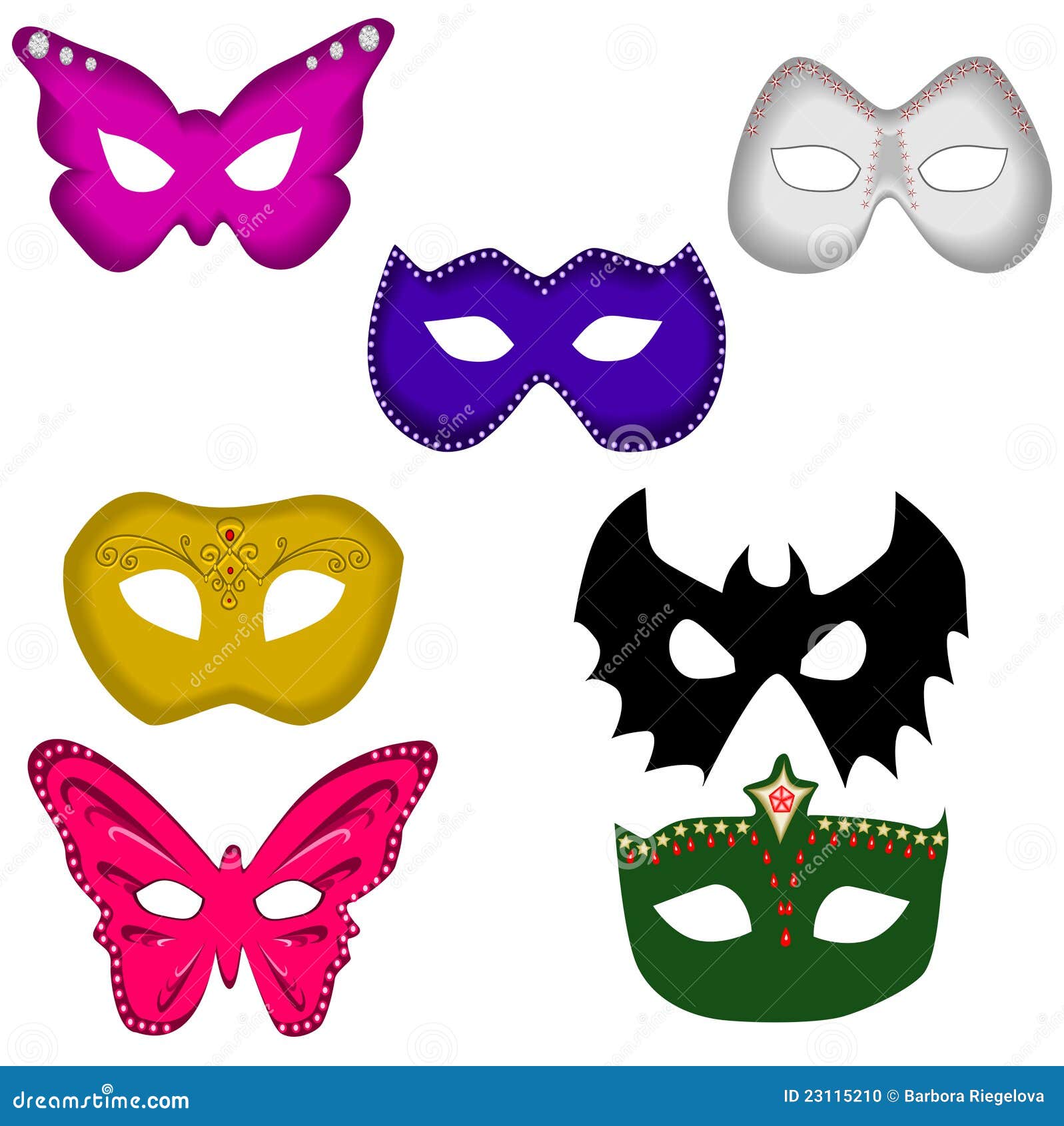 Ball masks set stock vector. Illustration of colors, dancing - 23115210