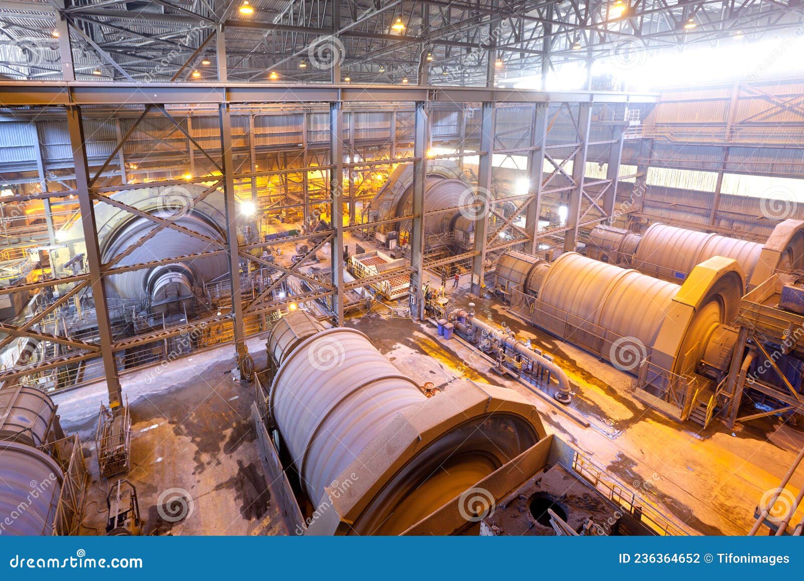 Ball Mills in a Copper Mine Stock Photo - Image of natural, crushed ...
