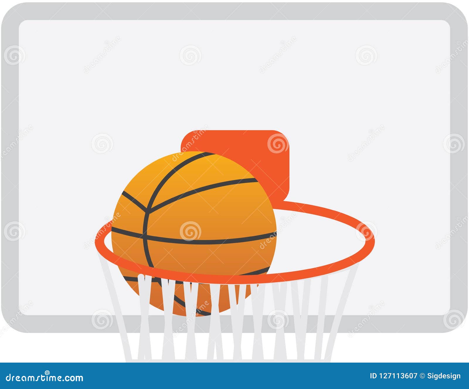 Ball and Net Orange and Grey Stock Vector - Illustration of dunk, play ...