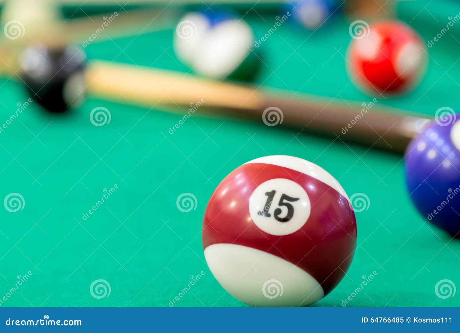 Ball Number 15 on the Table of Billiard Stock Image - Image of objects ...