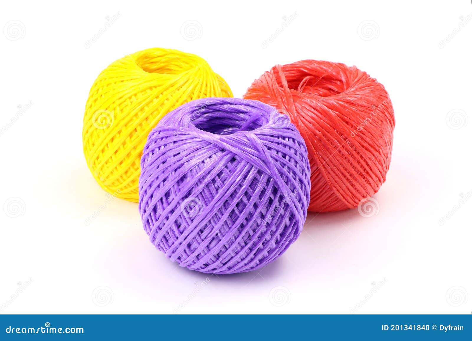Ball Of Nylon Thread Isolated On A White Background. Colorful Spools Of ...