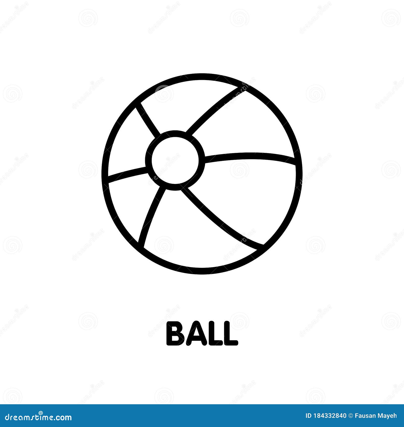 Ball Outline Icon Design Illustration on White Background Stock Vector ...