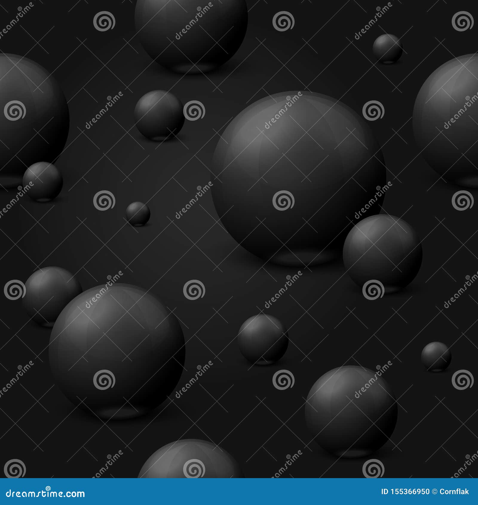 Vector Seamless Pattern Fall Black Marble Balls Stock Vector ...