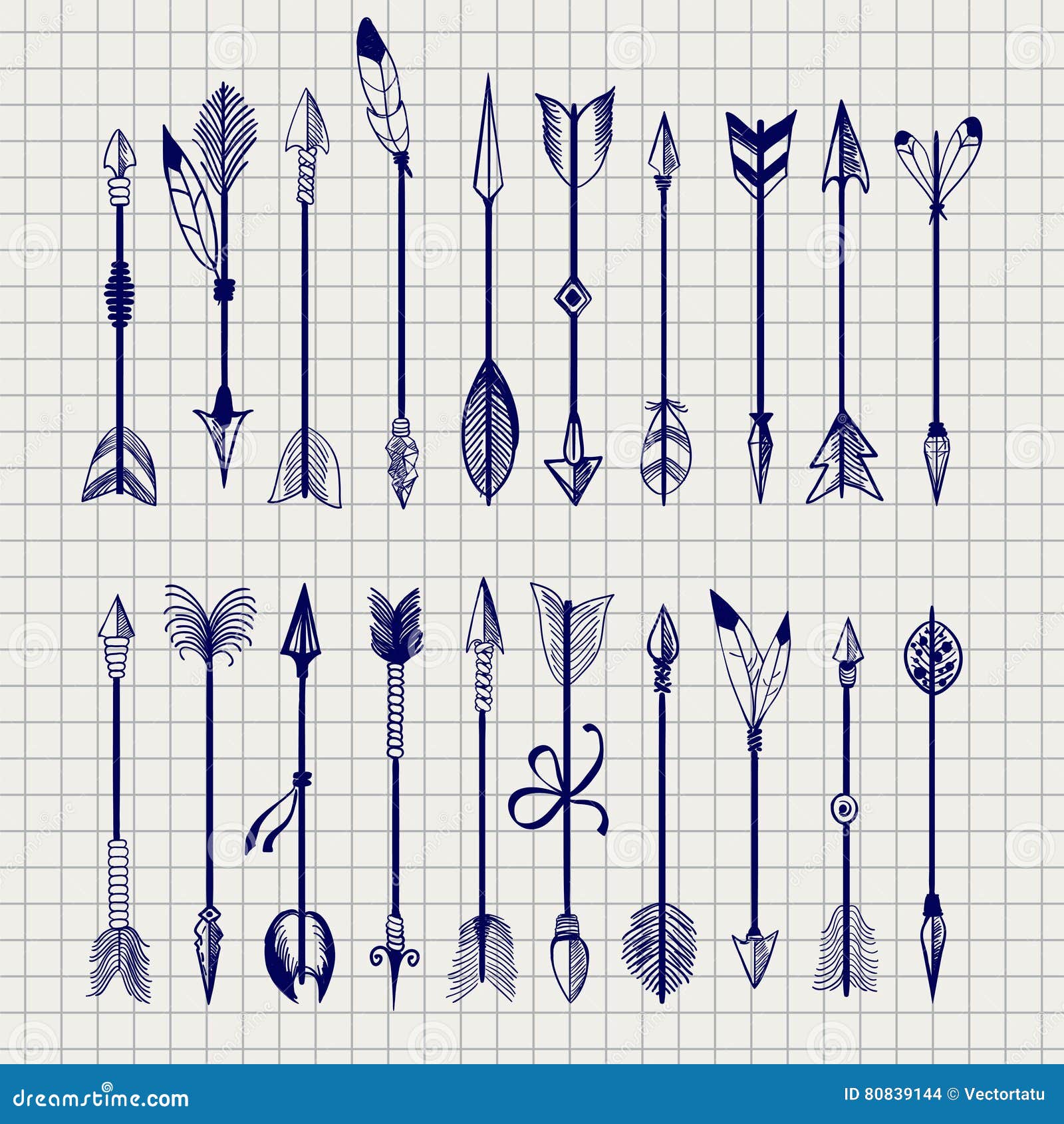 Ball Pen Arrows on Notebook Page Stock Vector - Illustration of ...